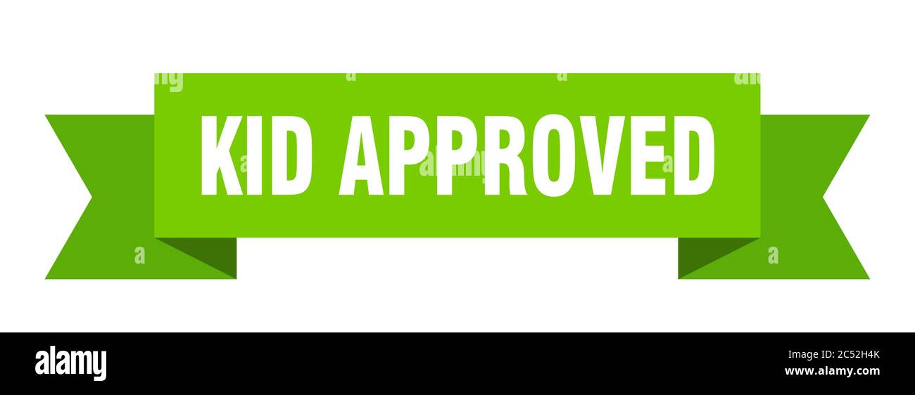 kid approved ribbon. kid approved isolated band sign. kid approved ...