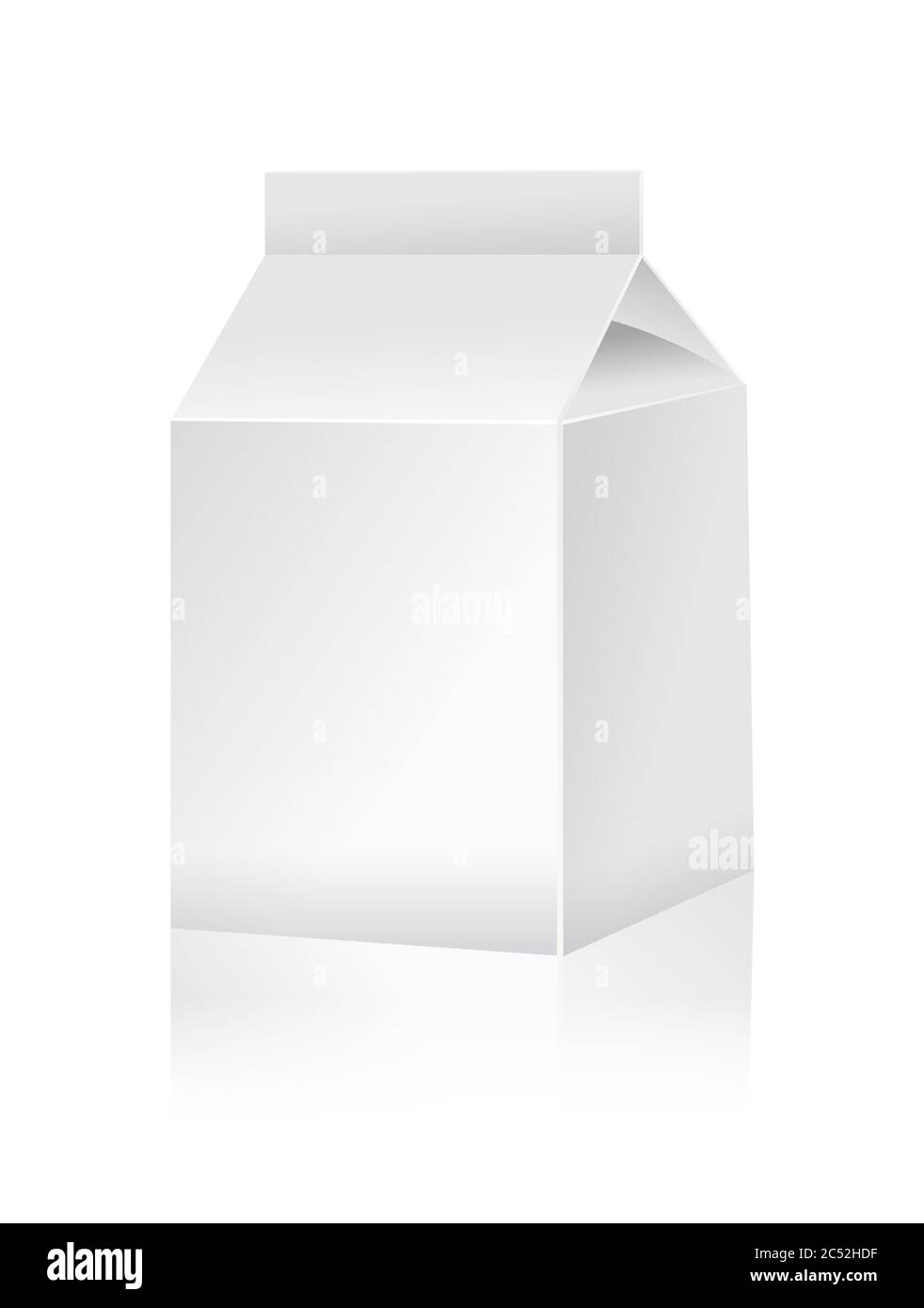 White paper pack for milk, juice, and other, on white background ...