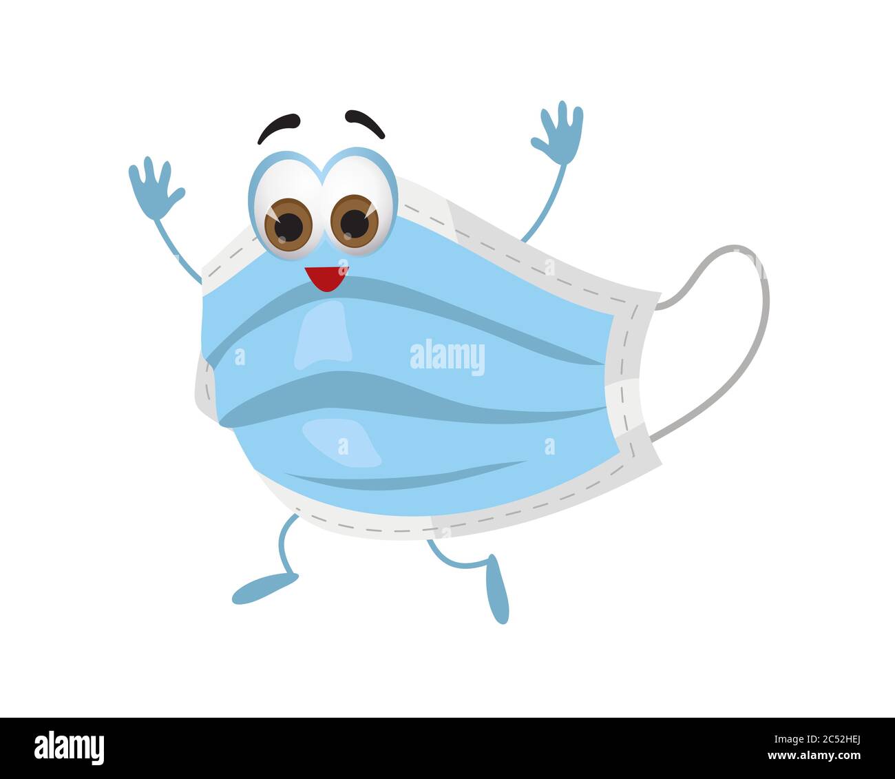 Funny medical mask with eyes, modern flat vector illustration Stock ...