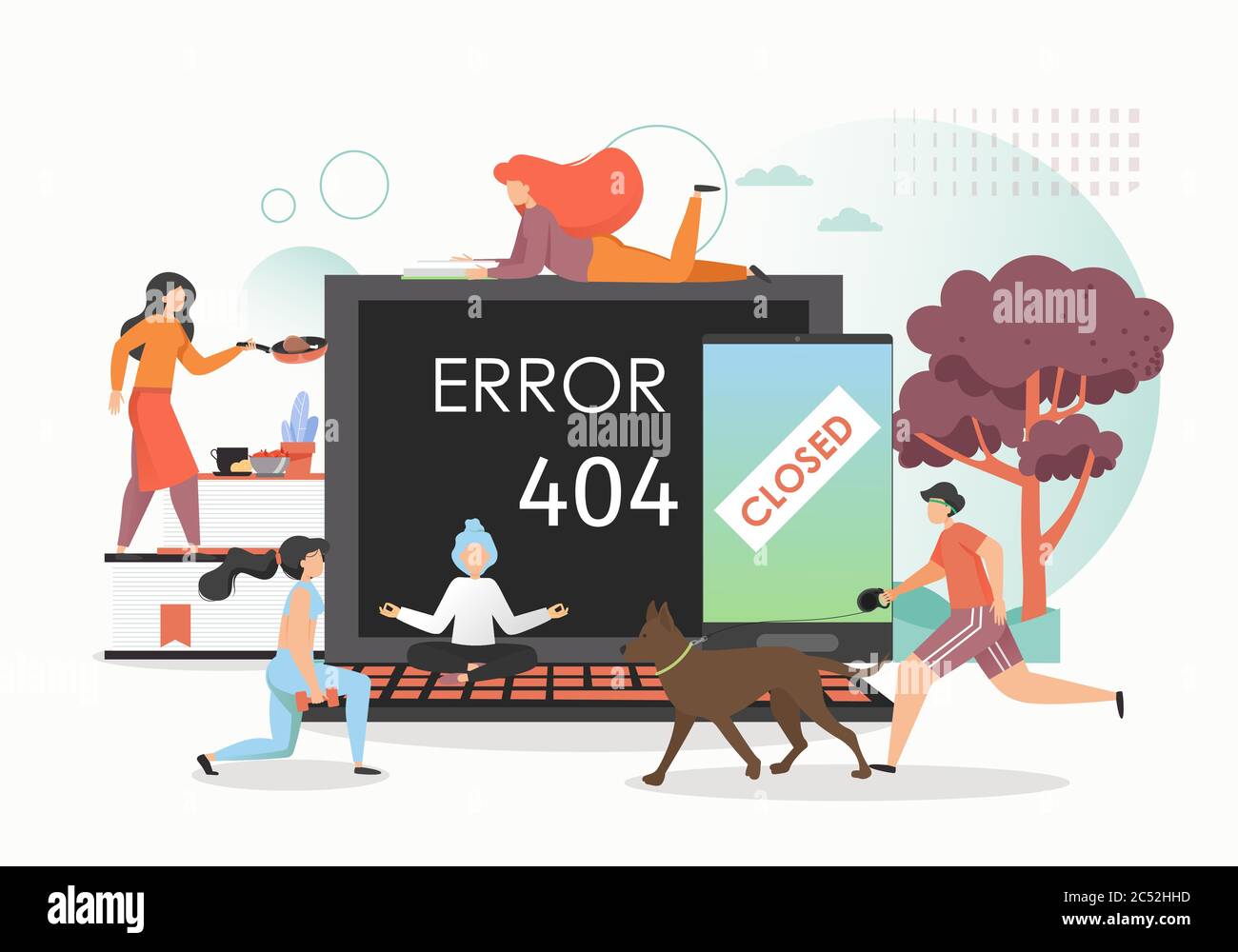 Digital detox concept vector flat style design illustration Stock ...