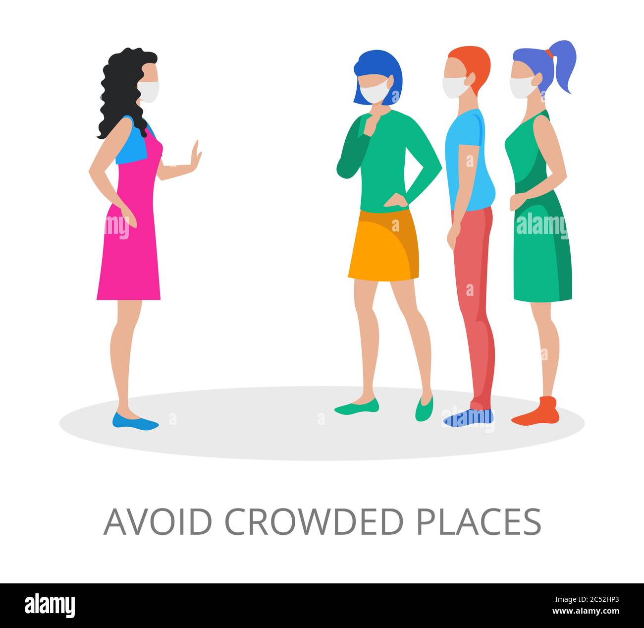 Avoid Crowded Places concept, modern flat design vector illustration ... Avoid Crowded Places concept, modern flat design vector illustration ...
