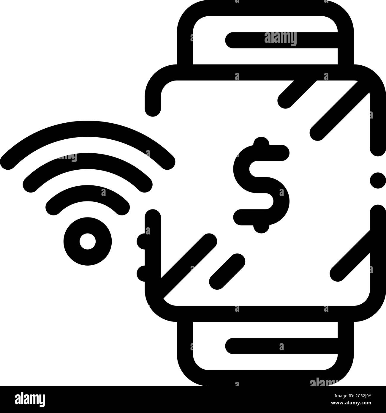 watch pay pass icon vector outline illustration Stock Vector Image ...