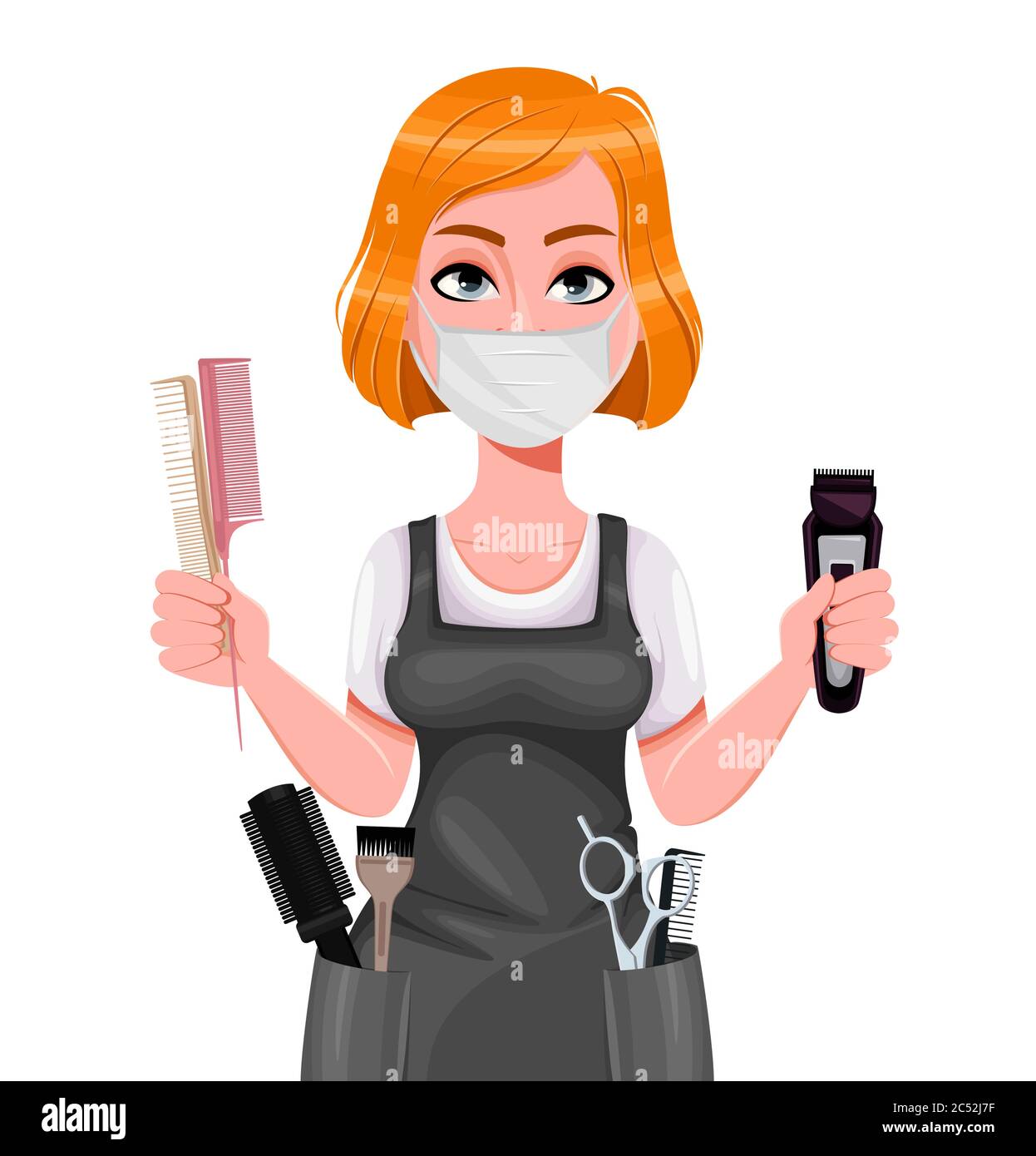 Hairdresser Cartoon Girl