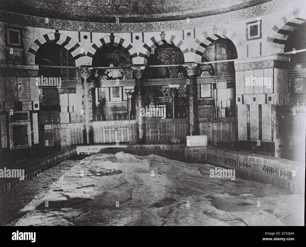 INSIDE THE DOME OF THE ROCK (MOSQUE OMAR) ON THE TEMPLE MOUNT IN ...