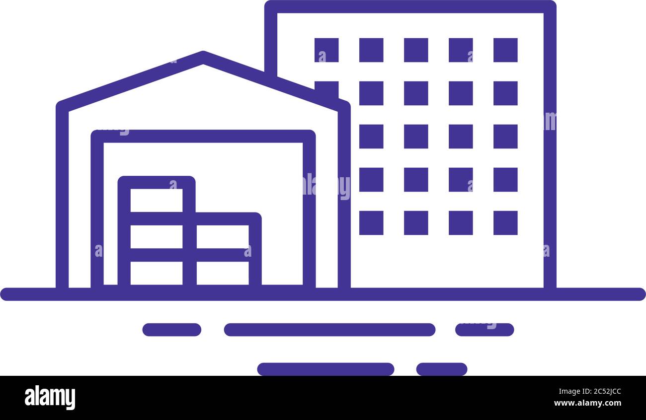 Steel manufacturing plant exterior Stock Vector Images - Alamy