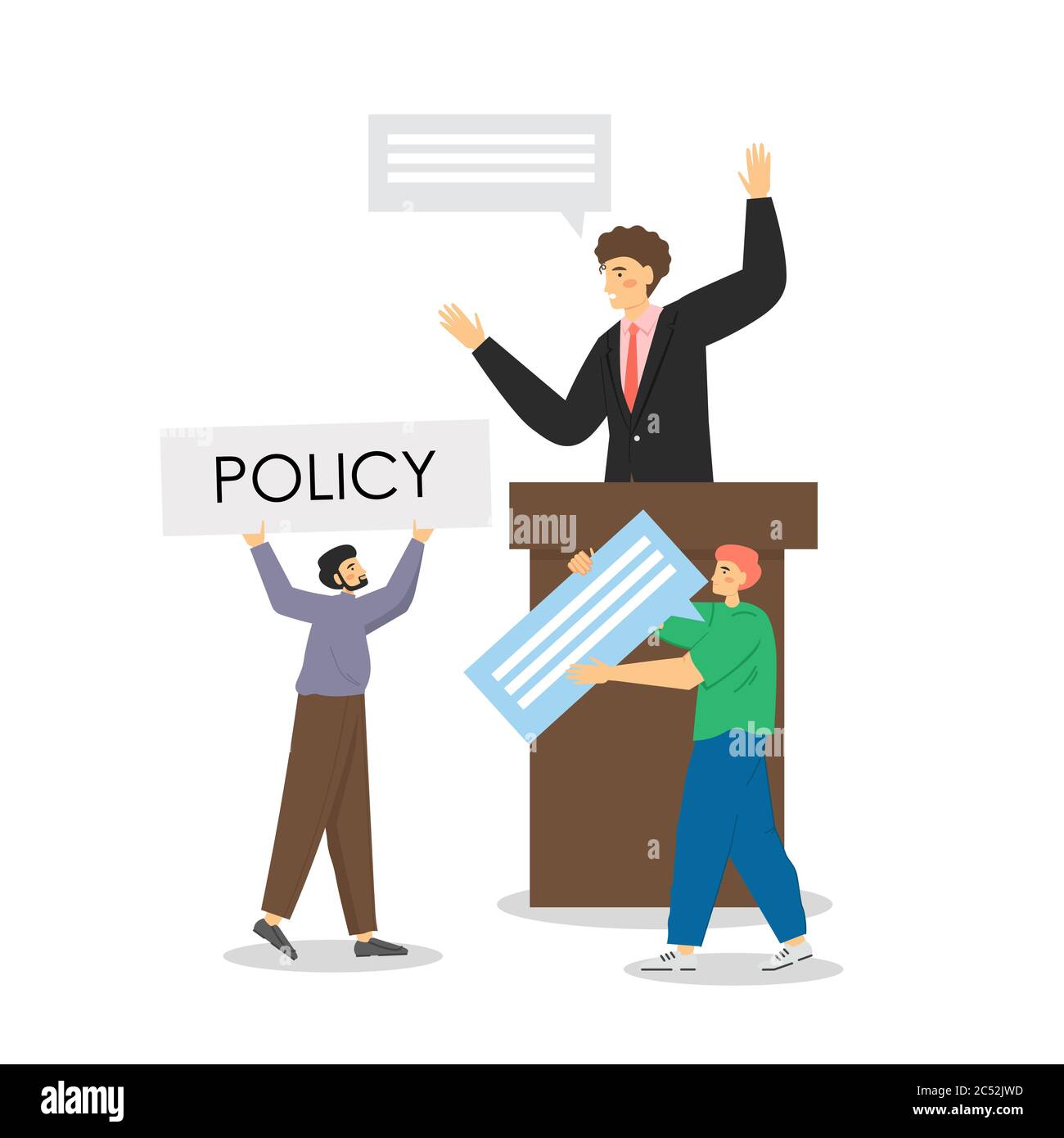 Policy speech, vector flat style design illustration Stock Vector Image ...