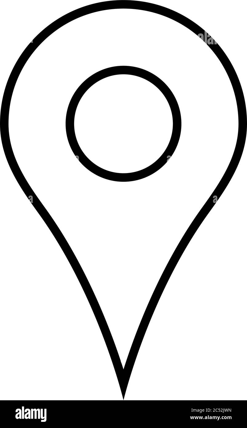 Black outline map pointer. Simple flat vector icon Stock Vector Image & Art - Alamy