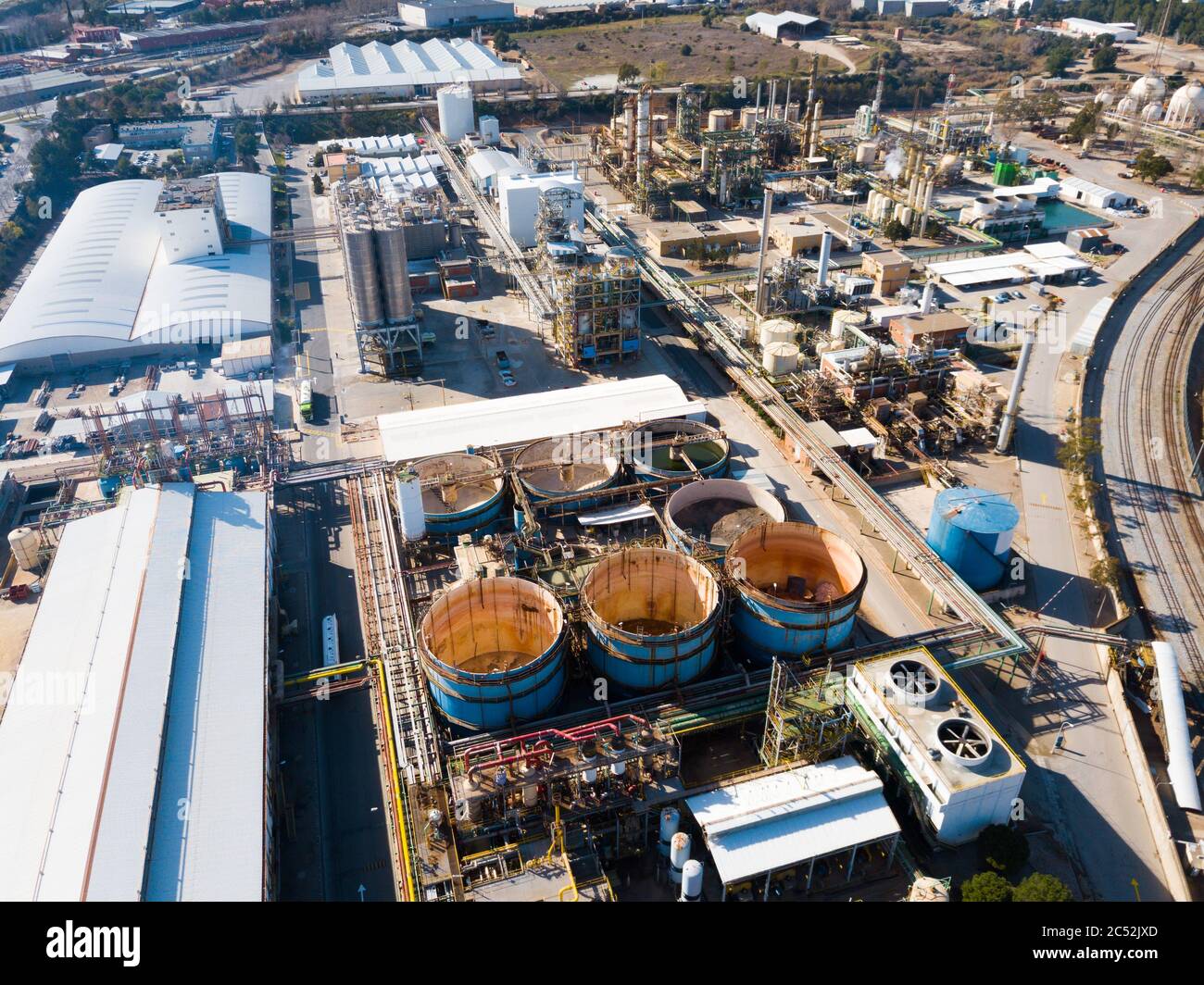 Top view of the chemical plant and the surrounding area Stock Photo - Alamy