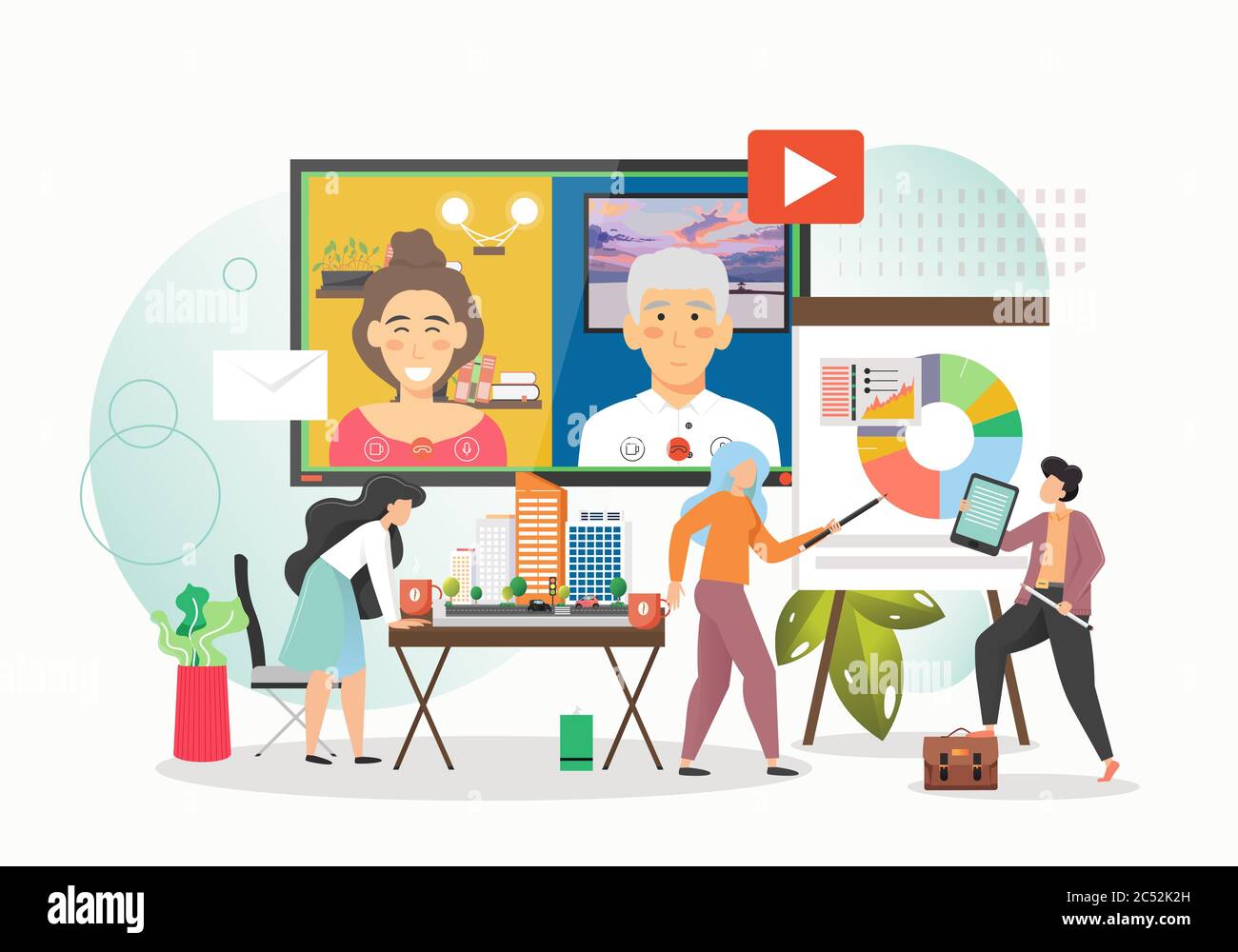 Business team, vector flat style design illustration Stock Vector Image ...