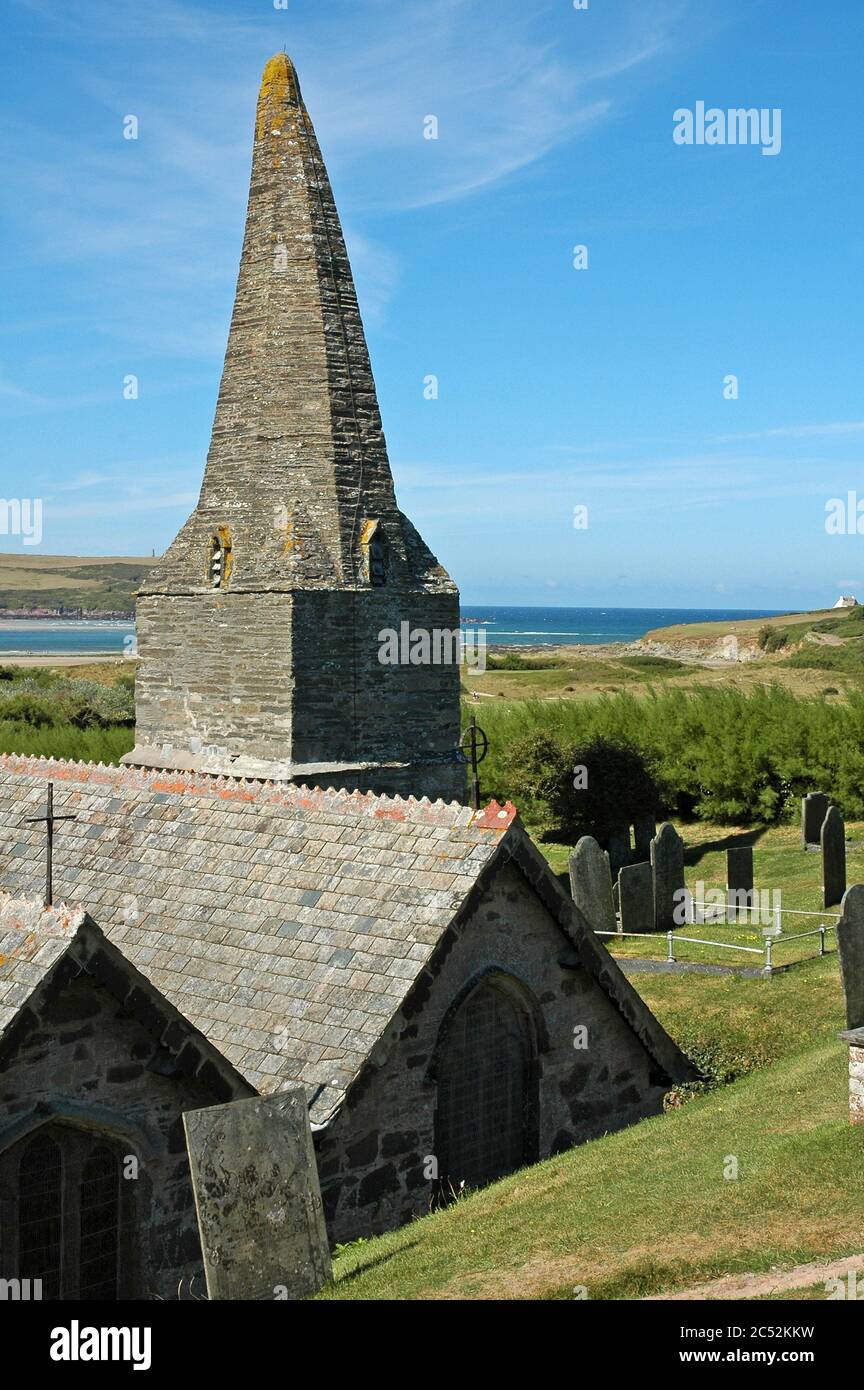 The crooked spire of St. Enedoc's Church from the East Thirteenth ...
