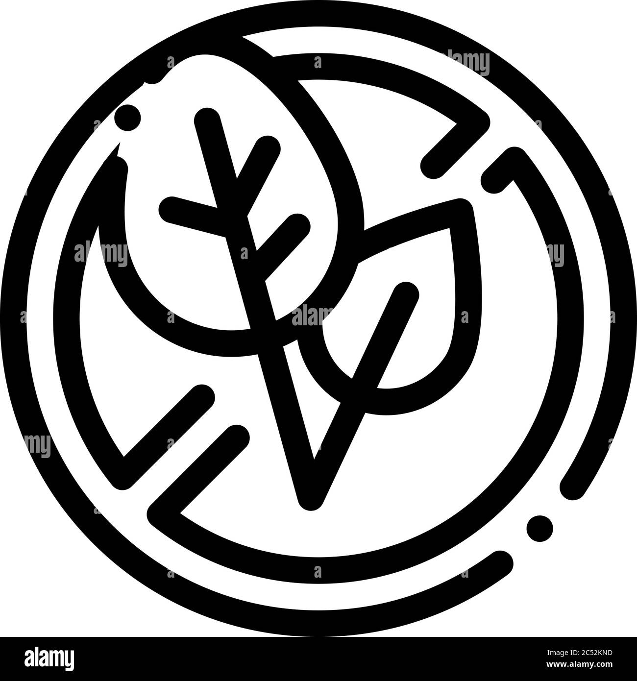 soy leaves crossed out sign icon vector outline illustration Stock ...