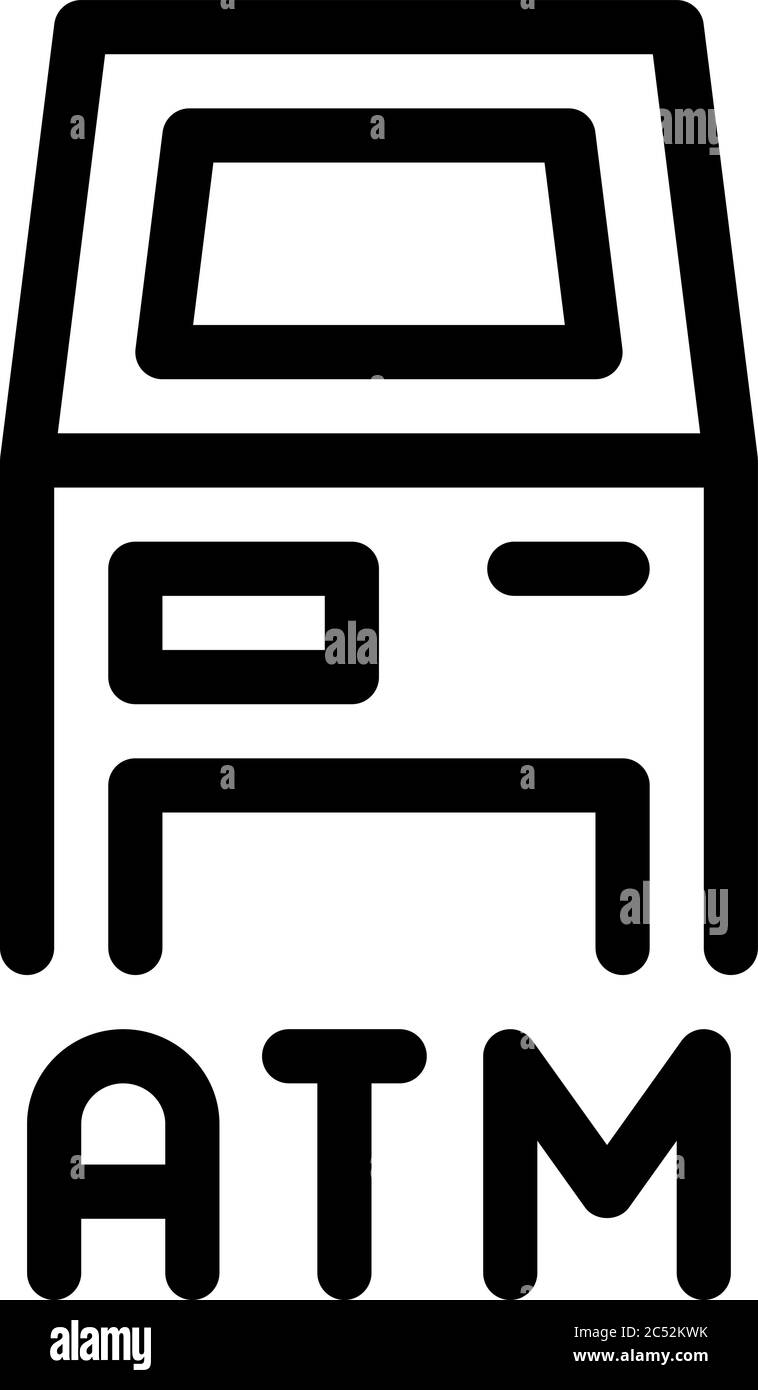 atm terminal icon vector outline illustration Stock Vector Image & Art - Alamy