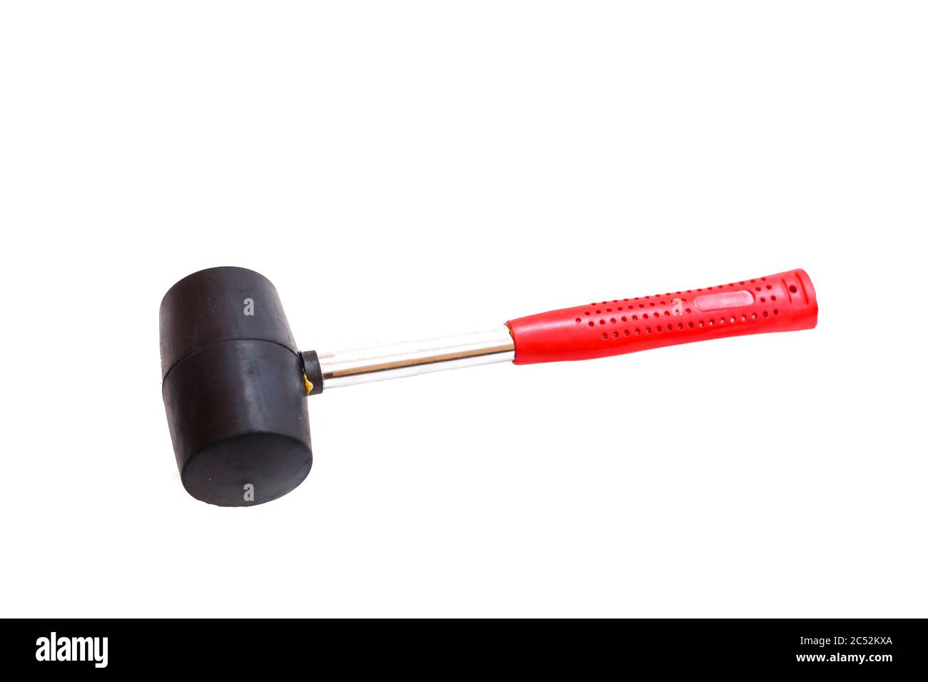 Rubber mallet with wooden handle isolated on white background Stock ...