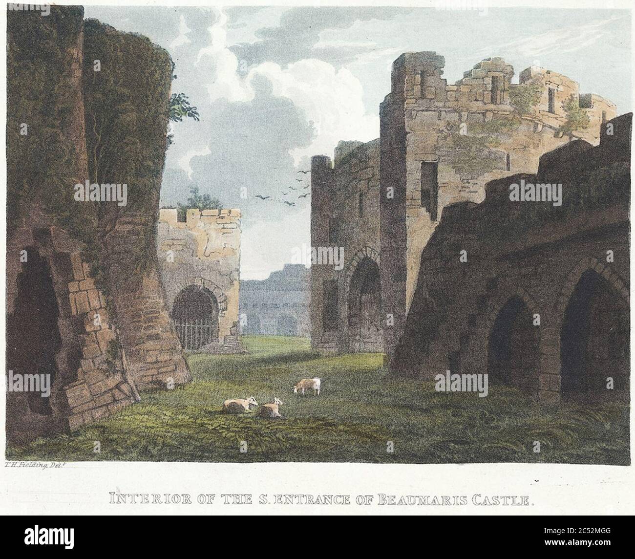 Interior of the s.entrance of Beaumaris Castle Stock Photo - Alamy