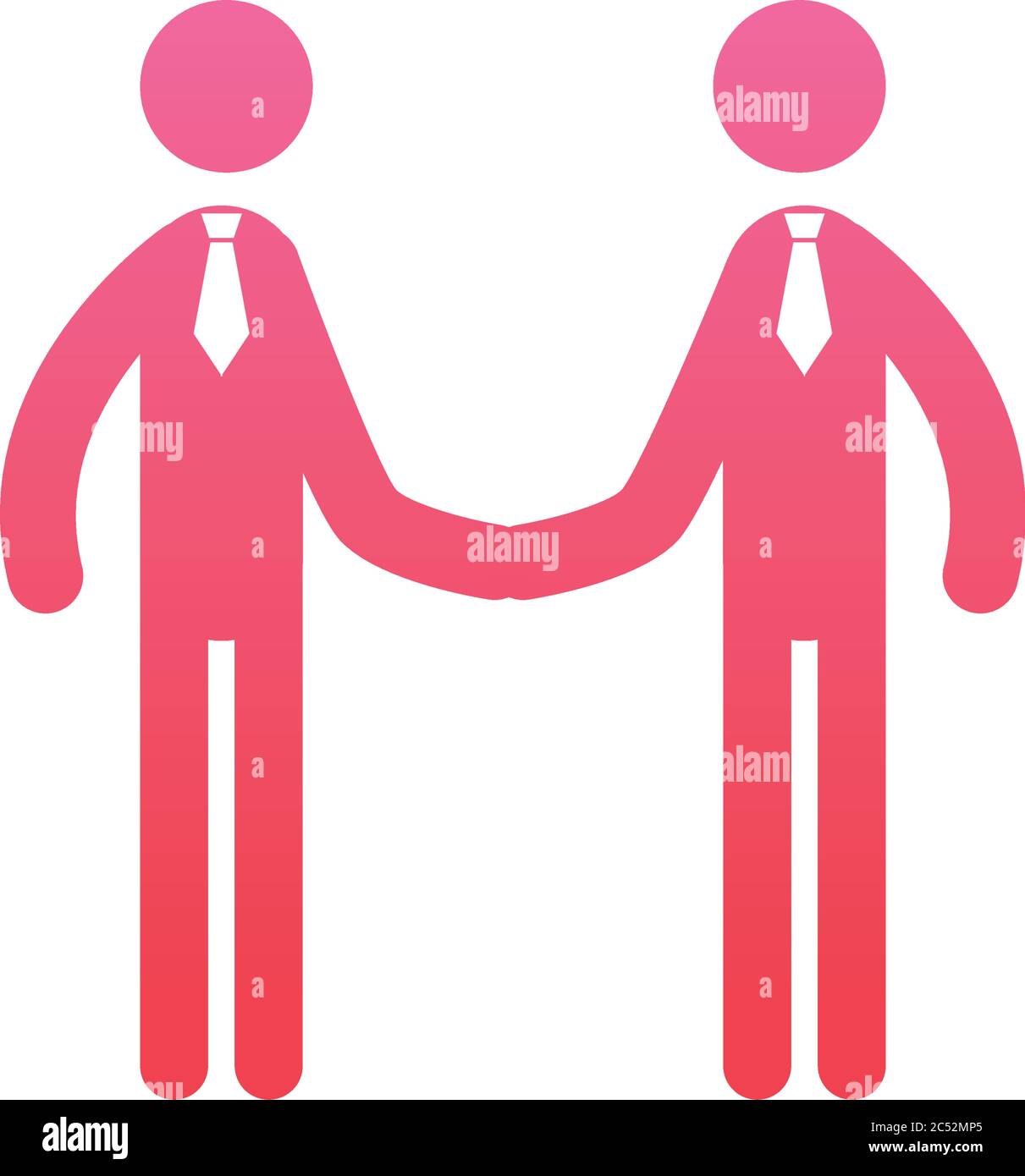 Businessmen avatars hands shake gradient style icon design, Office ...