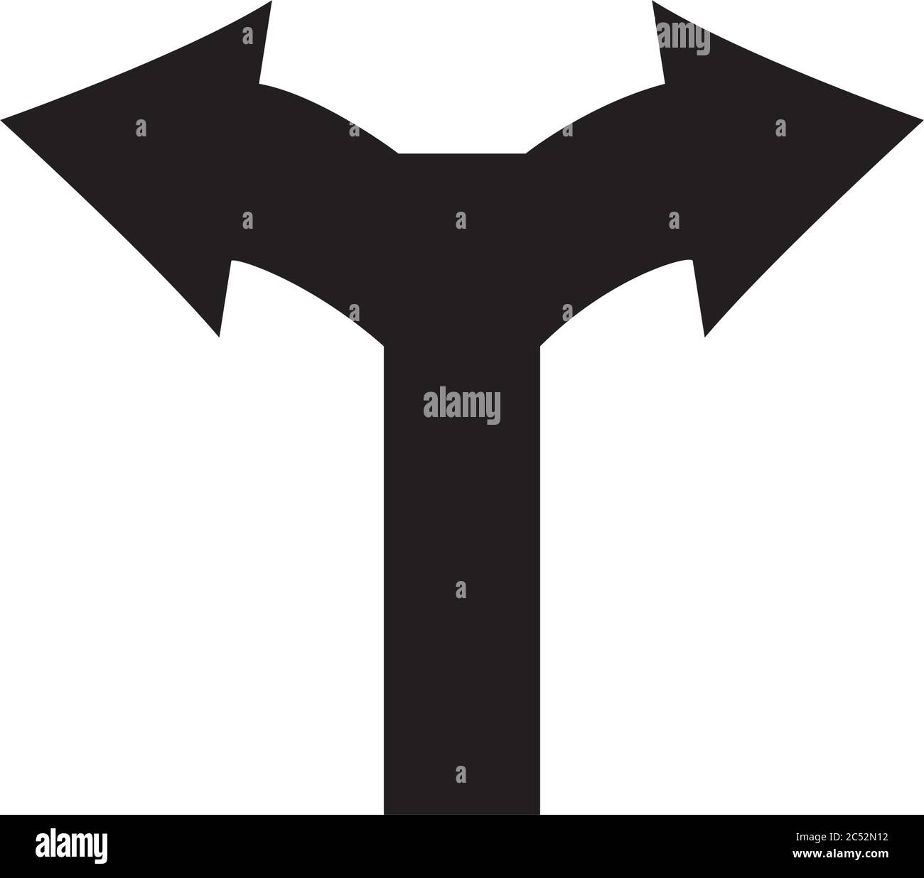 Two Way Left Right arrows icon over white background, silhouette style ...