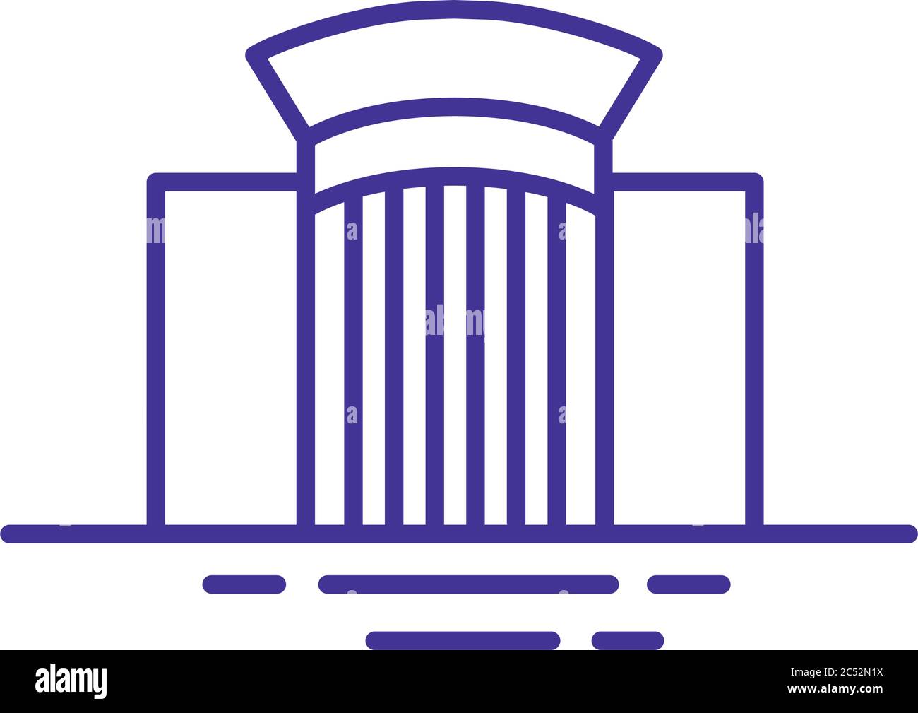 elegant building front facade line style vector illustration design ...