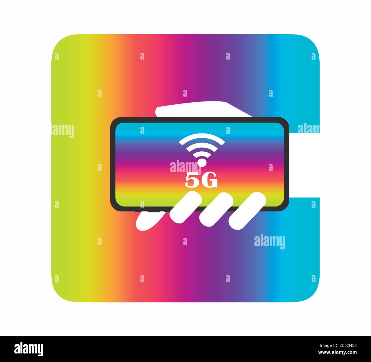 5G internet network vector logo or UI app icon for 5 G mobile net ...
