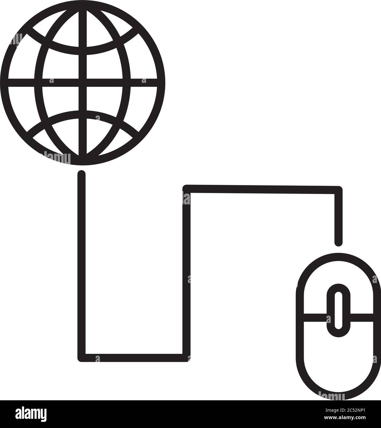 mouse with sphere browser line style vector illustration design Stock ...