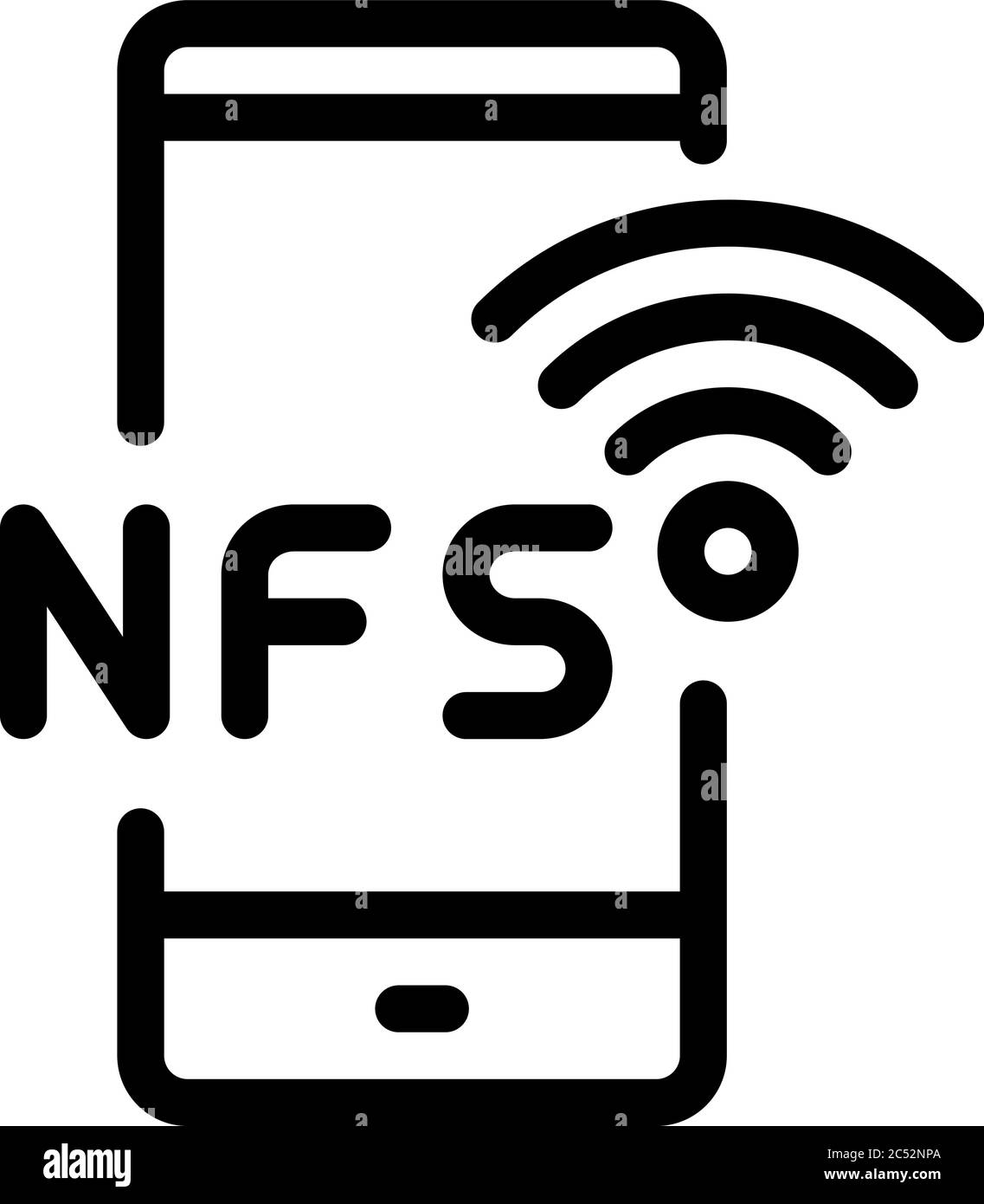 smartphone nfc payment app icon vector outline illustration Stock ...