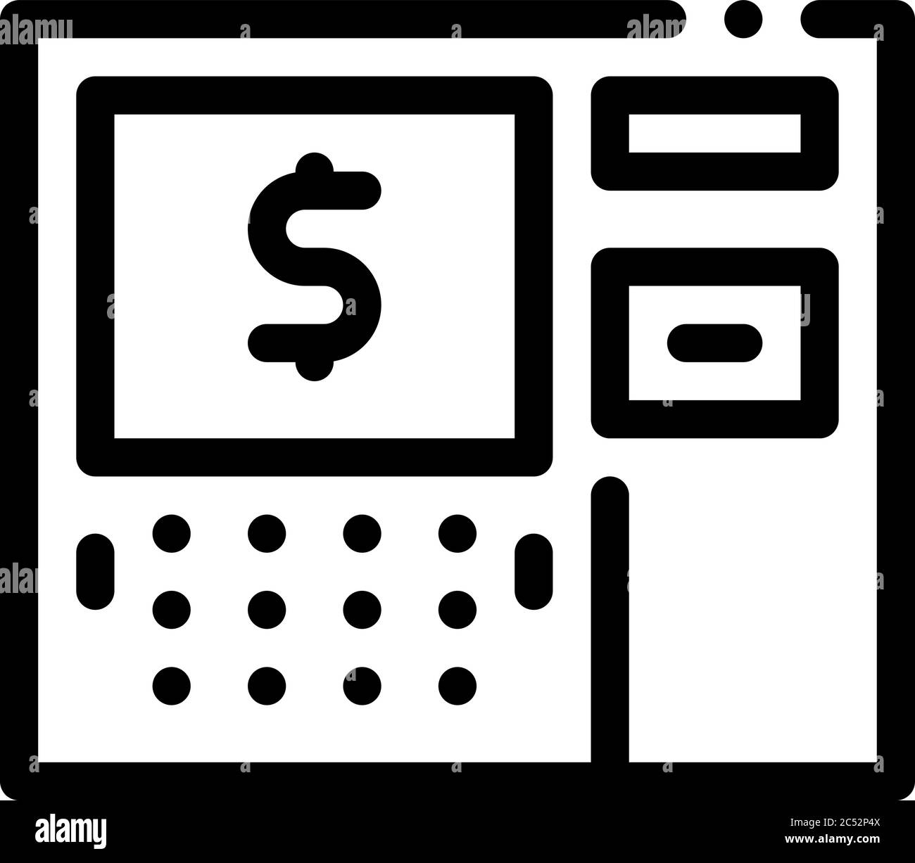 atm machine display icon vector outline illustration Stock Vector Image ...