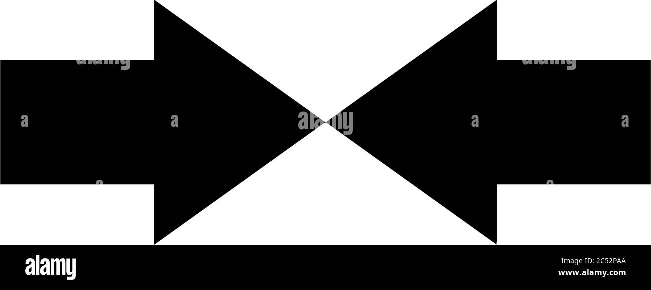 two arrows pointing in one direction over white background, silhouette ...