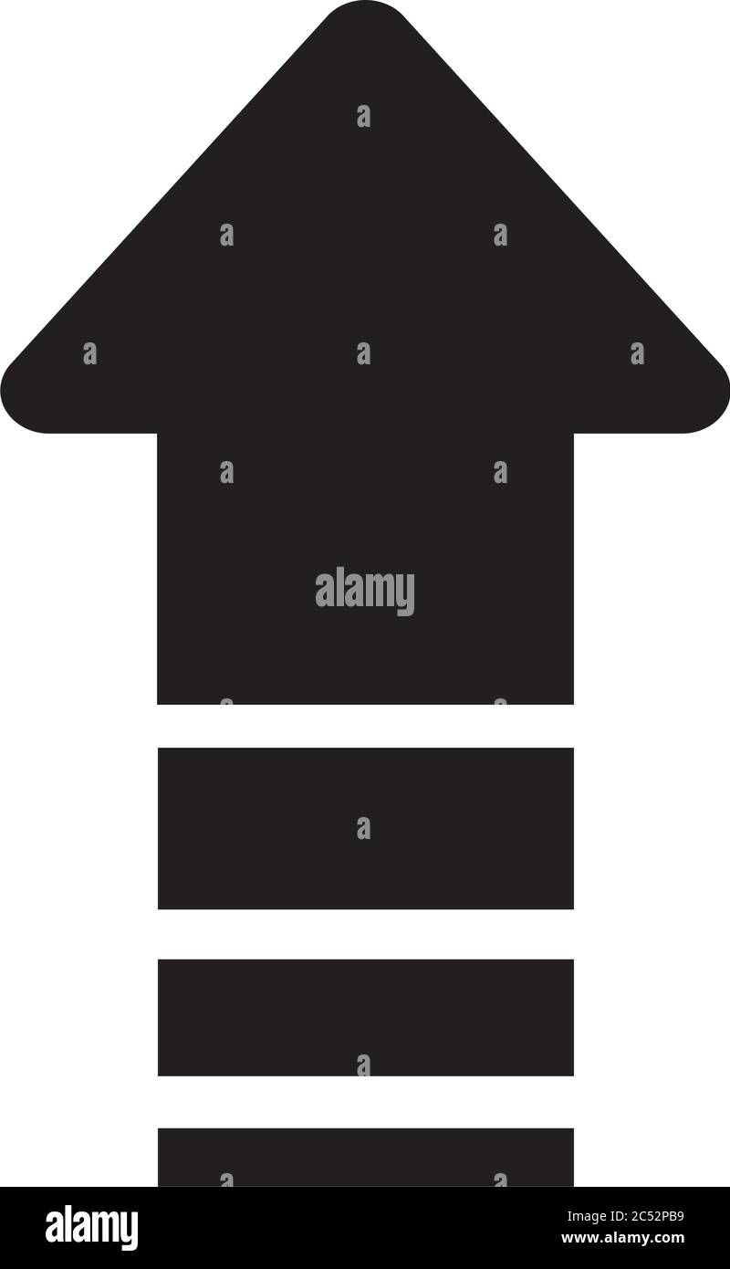 striped arrow icon over white background, silhouette style, vector ...