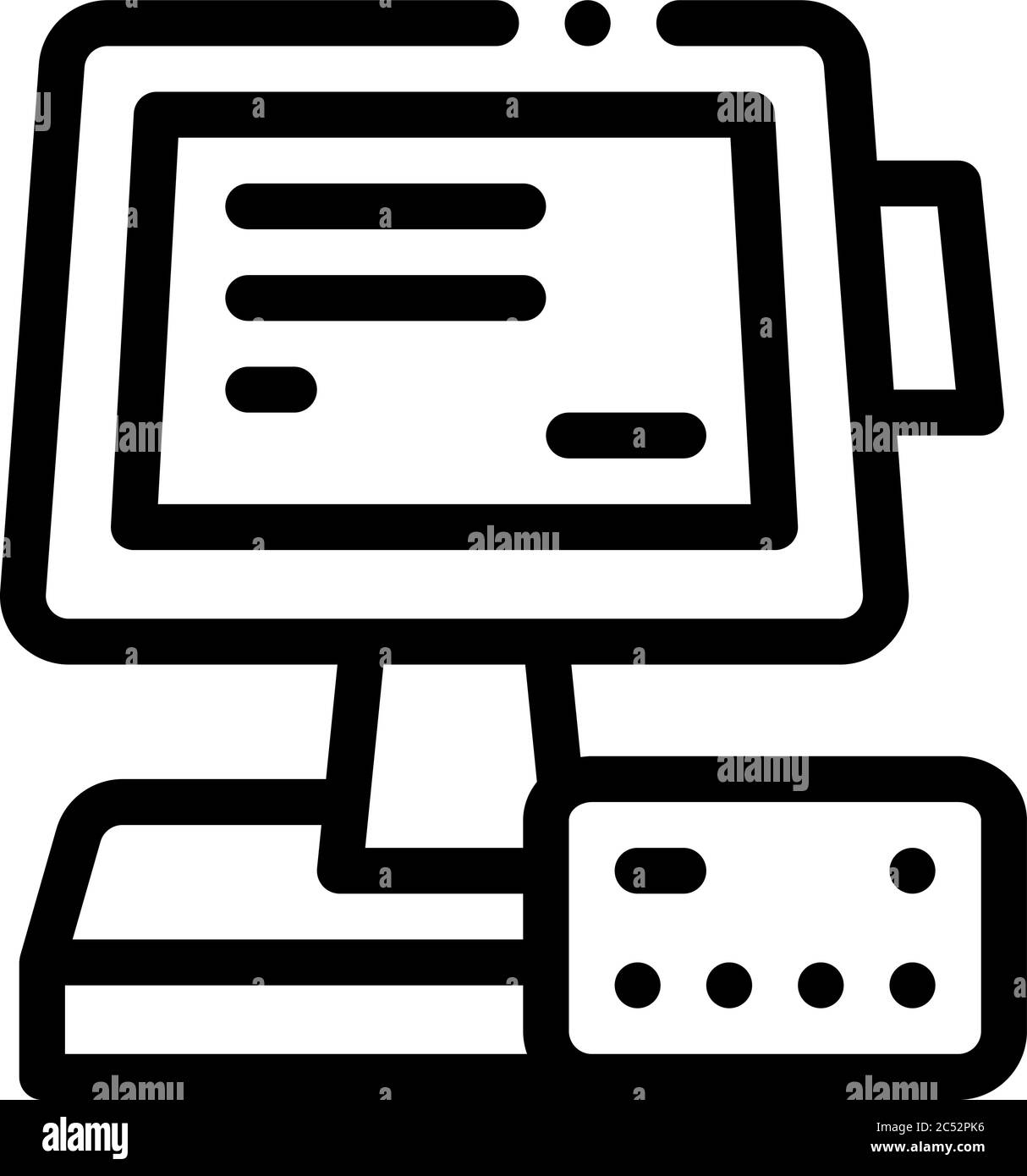 pos terminal display and card icon vector outline illustration Stock ...