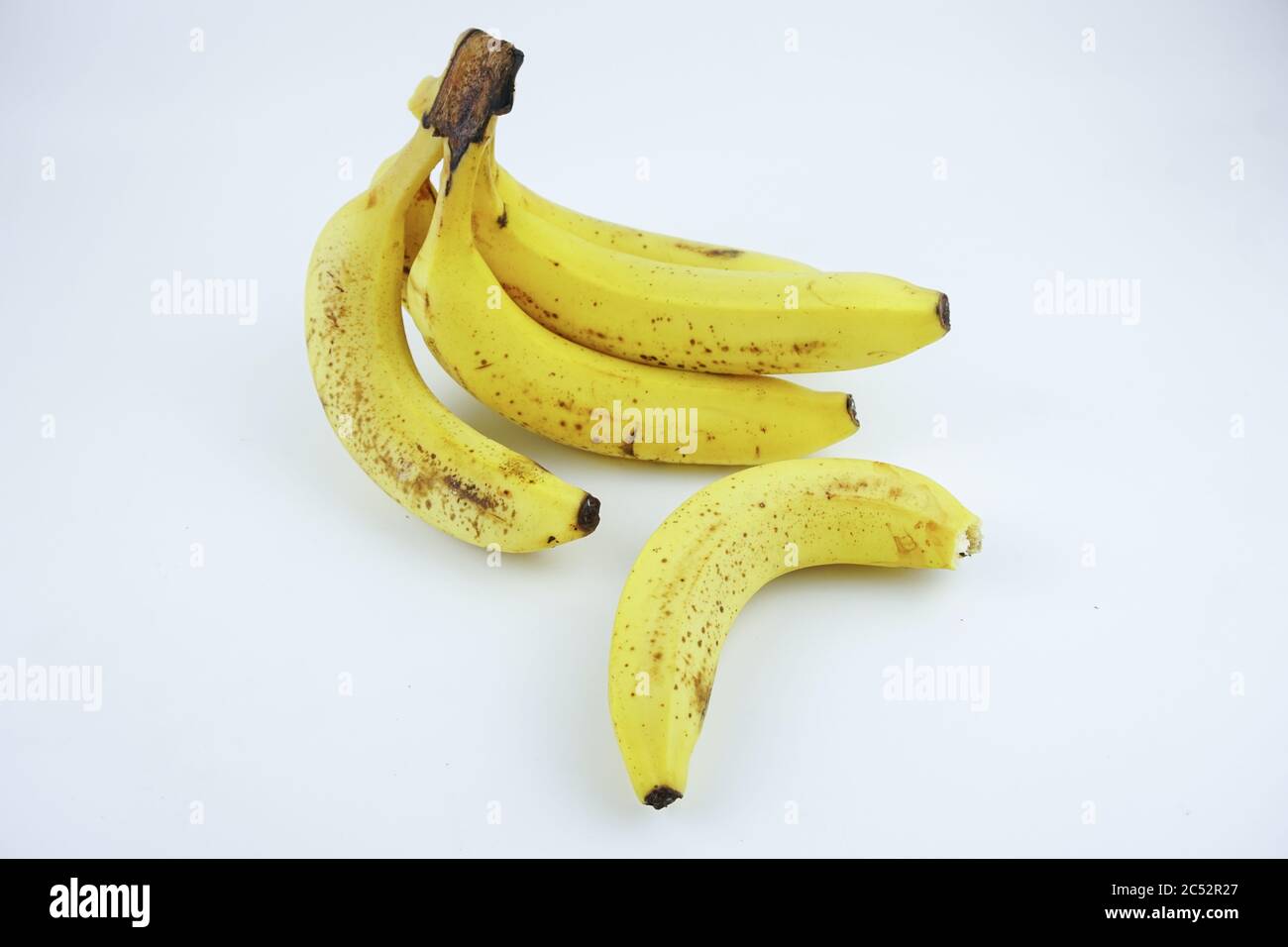 Fully ripe banana isolated white background. Healthy nutritious Food ...