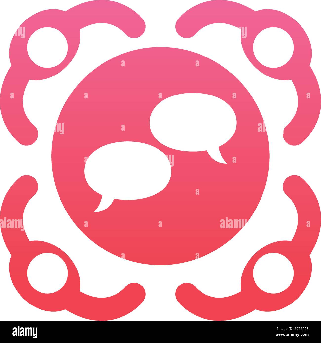 Communication bubbles between avatars gradient style icon design ...