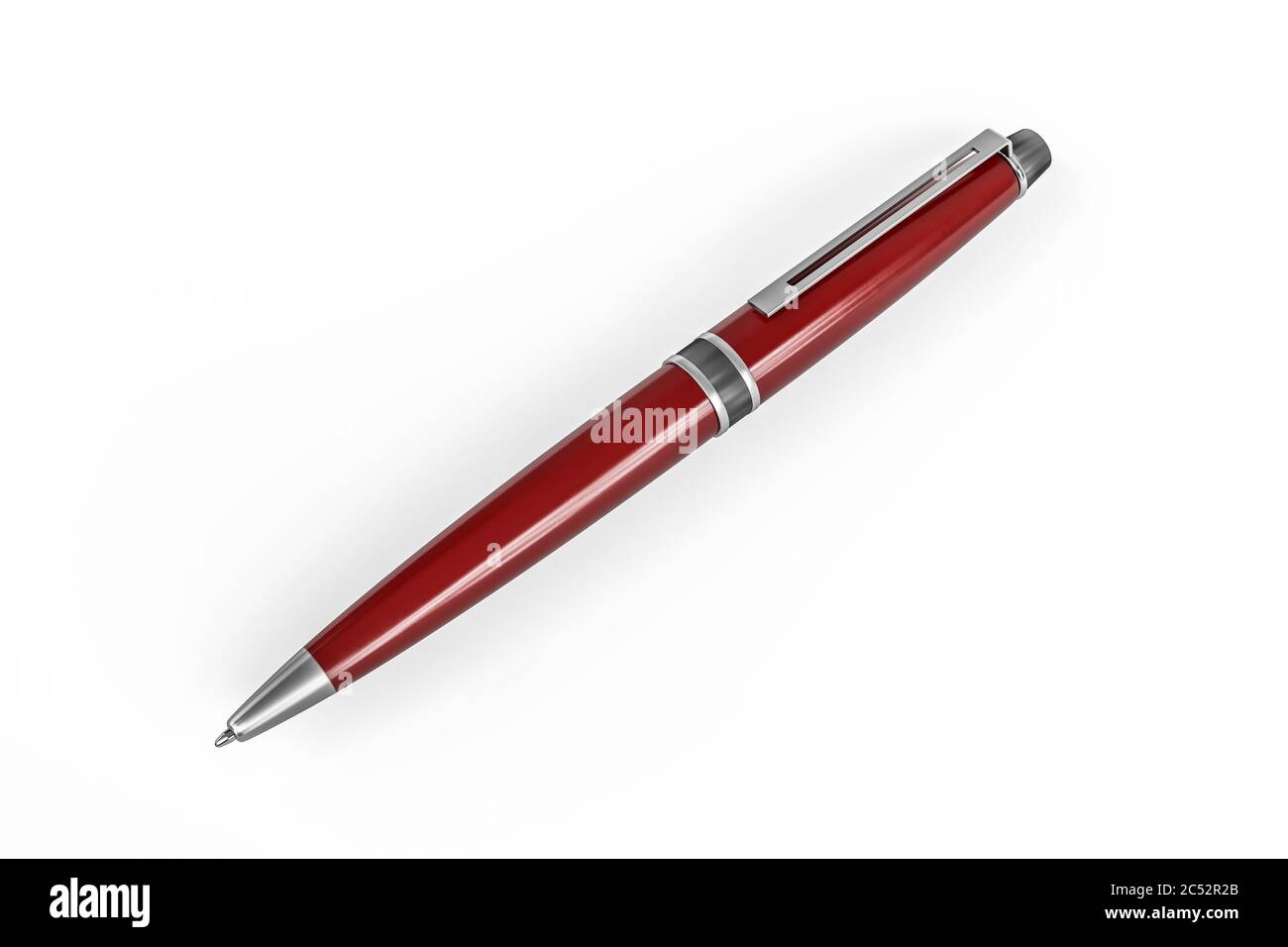 Red ball pen isolated on white background - 3d render Stock Photo - Alamy