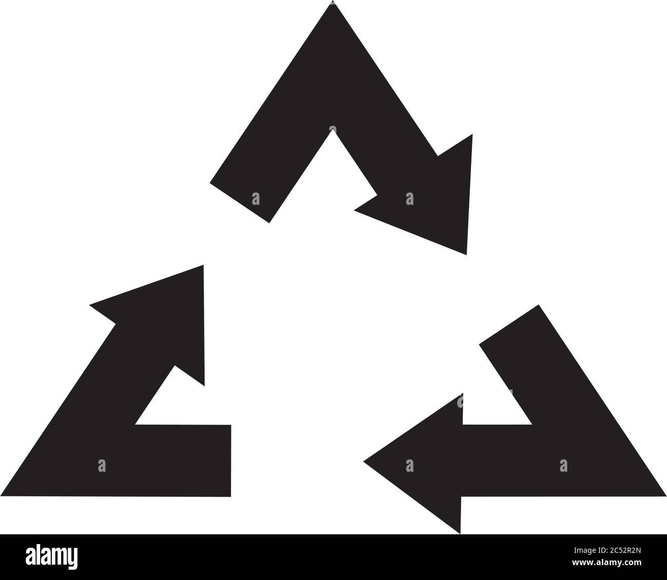 triangle arrows icon over white background, silhouette style, vector ...