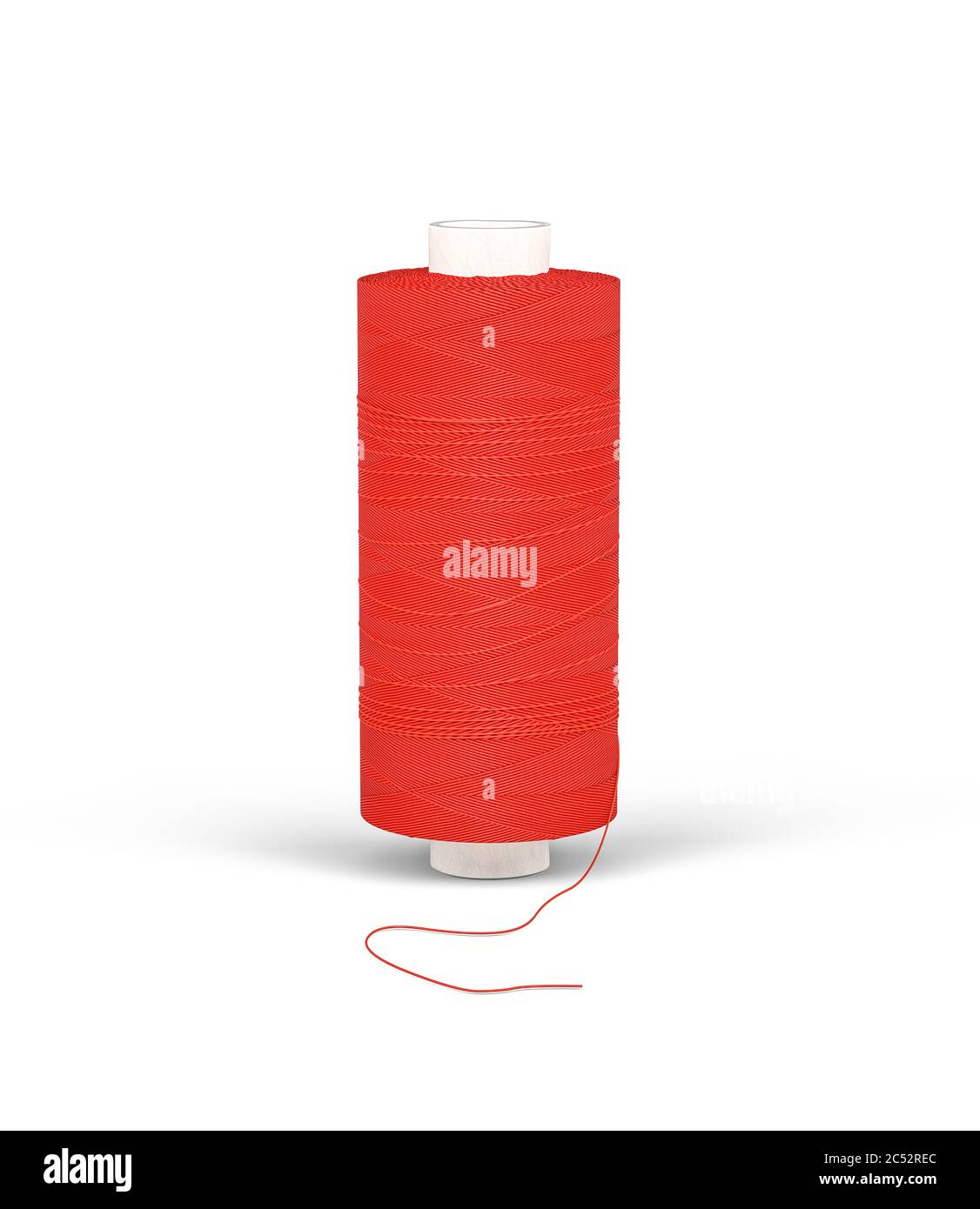 Spool of red thread isolated on white background - 3d render Stock ...