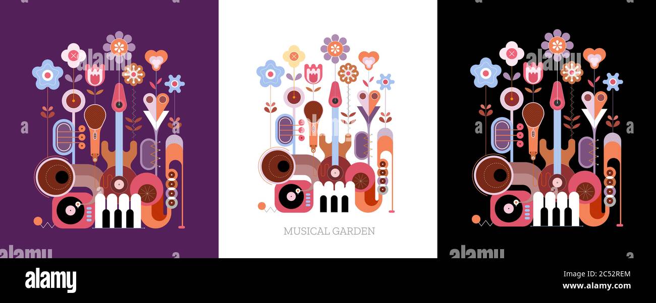 Purple trumpet flowers Stock Vector Images - Alamy