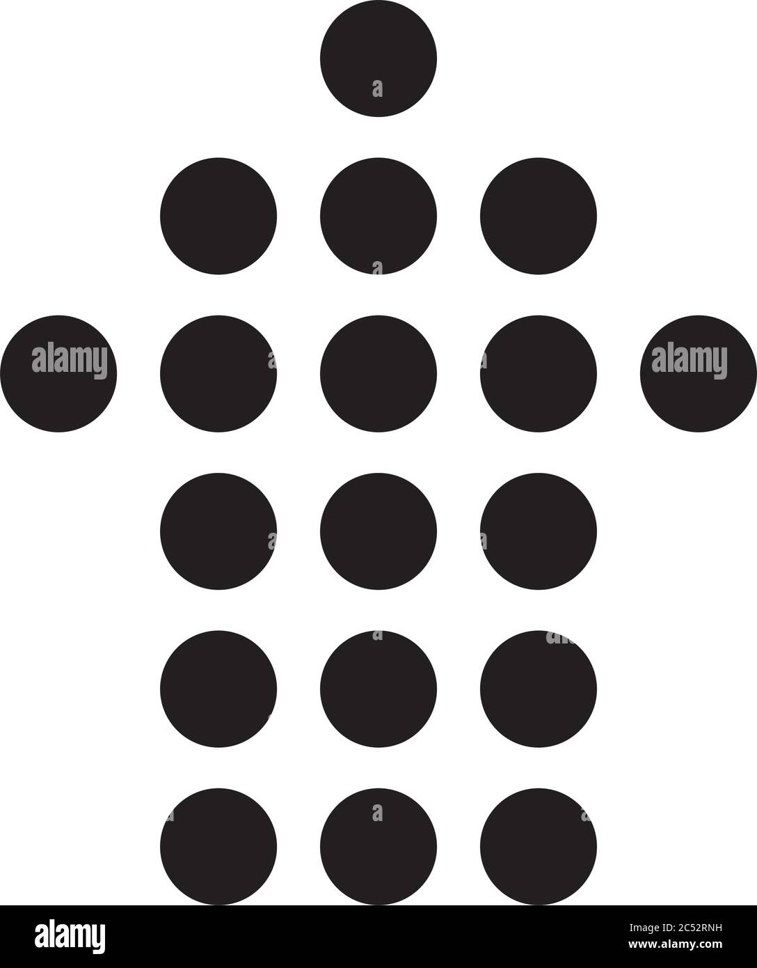 dotted up arrow icon over white background, silhouette style, vector ...
