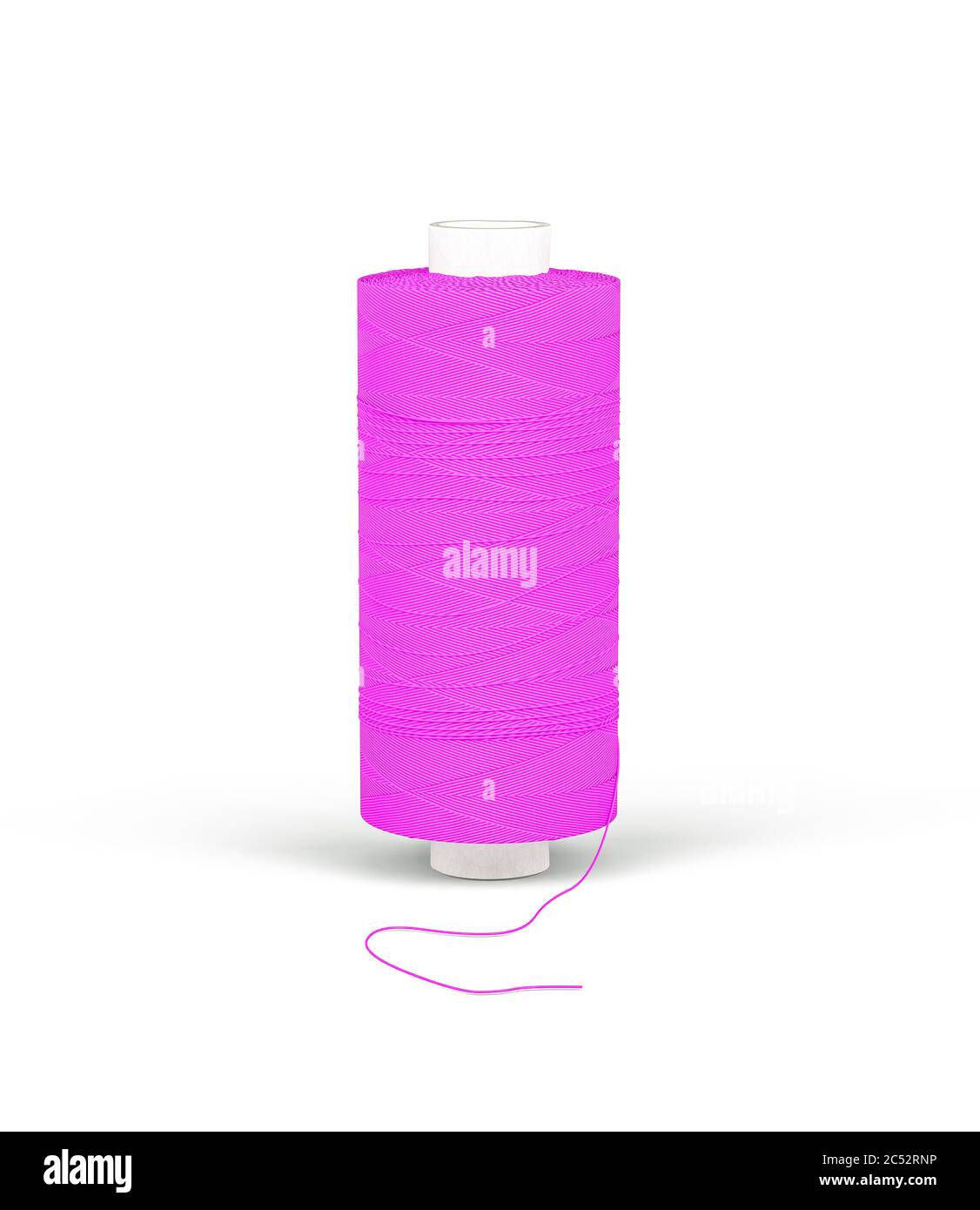 Spool of pink thread isolated on white background - 3d render Stock ...