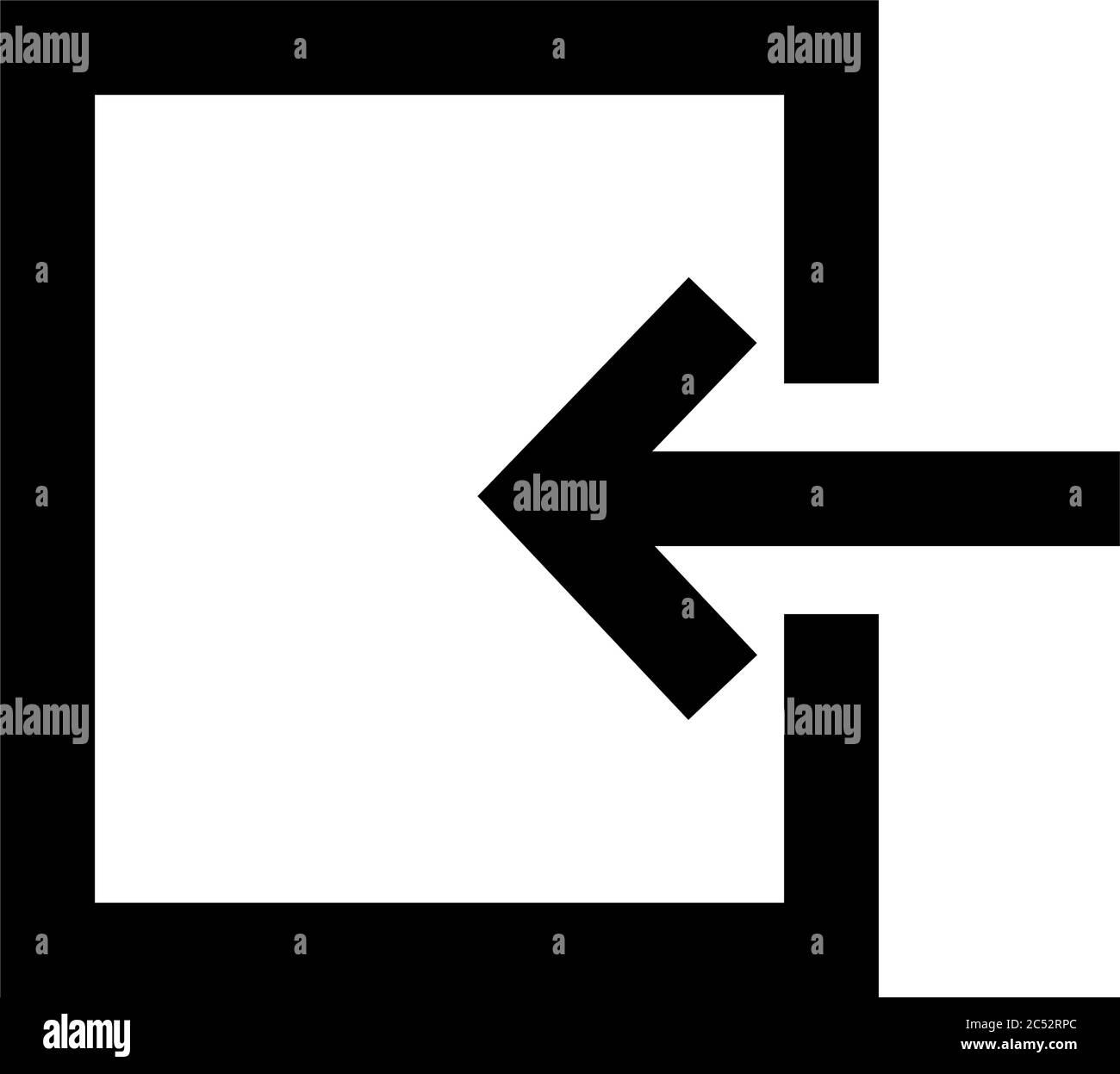 enter arrow symbol icon over white background, silhouette style, vector ...