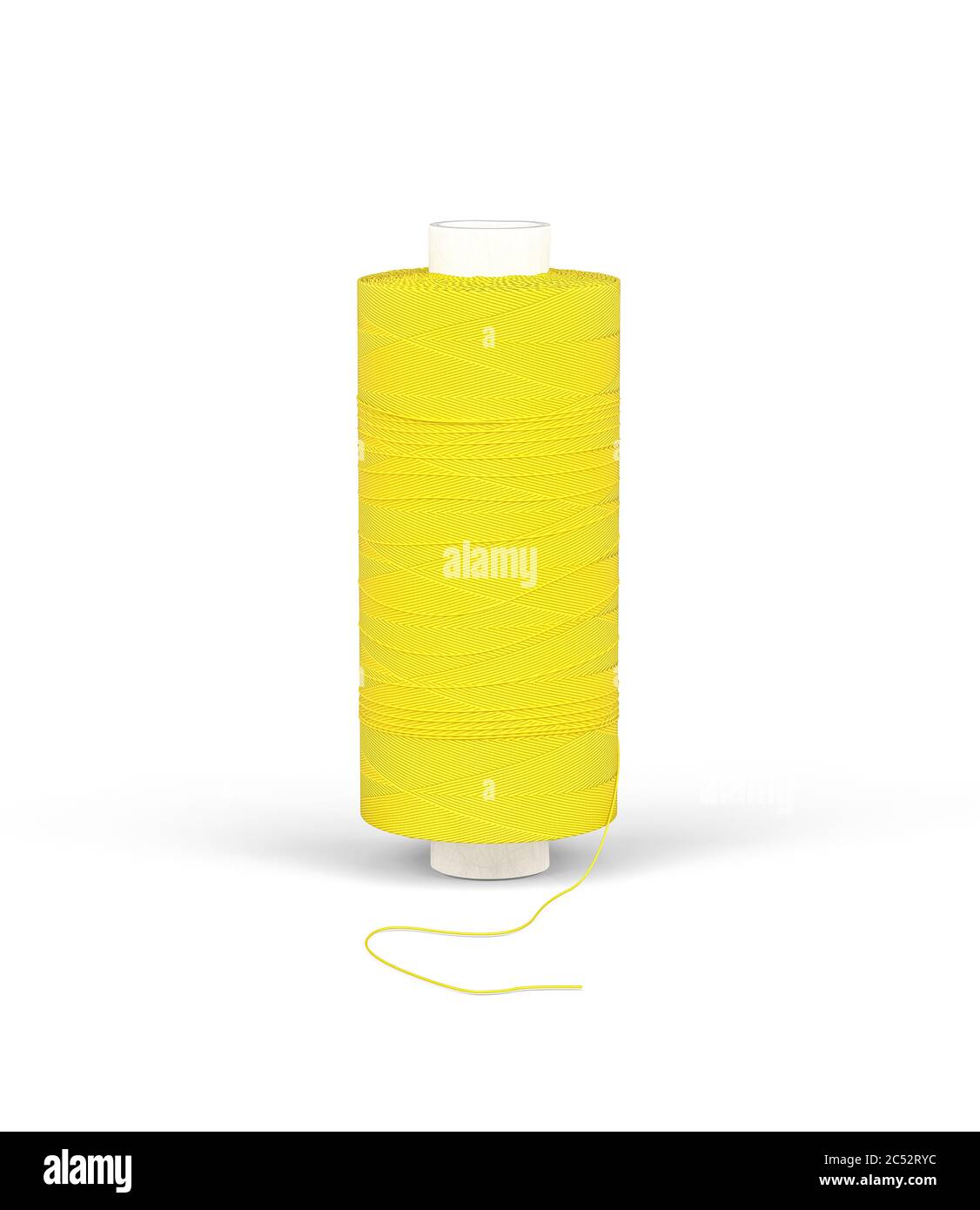 Spool of yellow thread isolated on white background - 3d render Stock ...