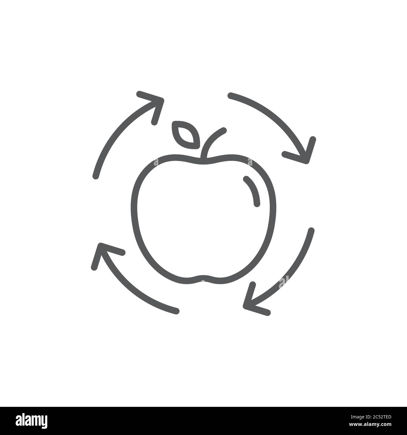 Recycling organic food vector icon symbol isolated on white background ...