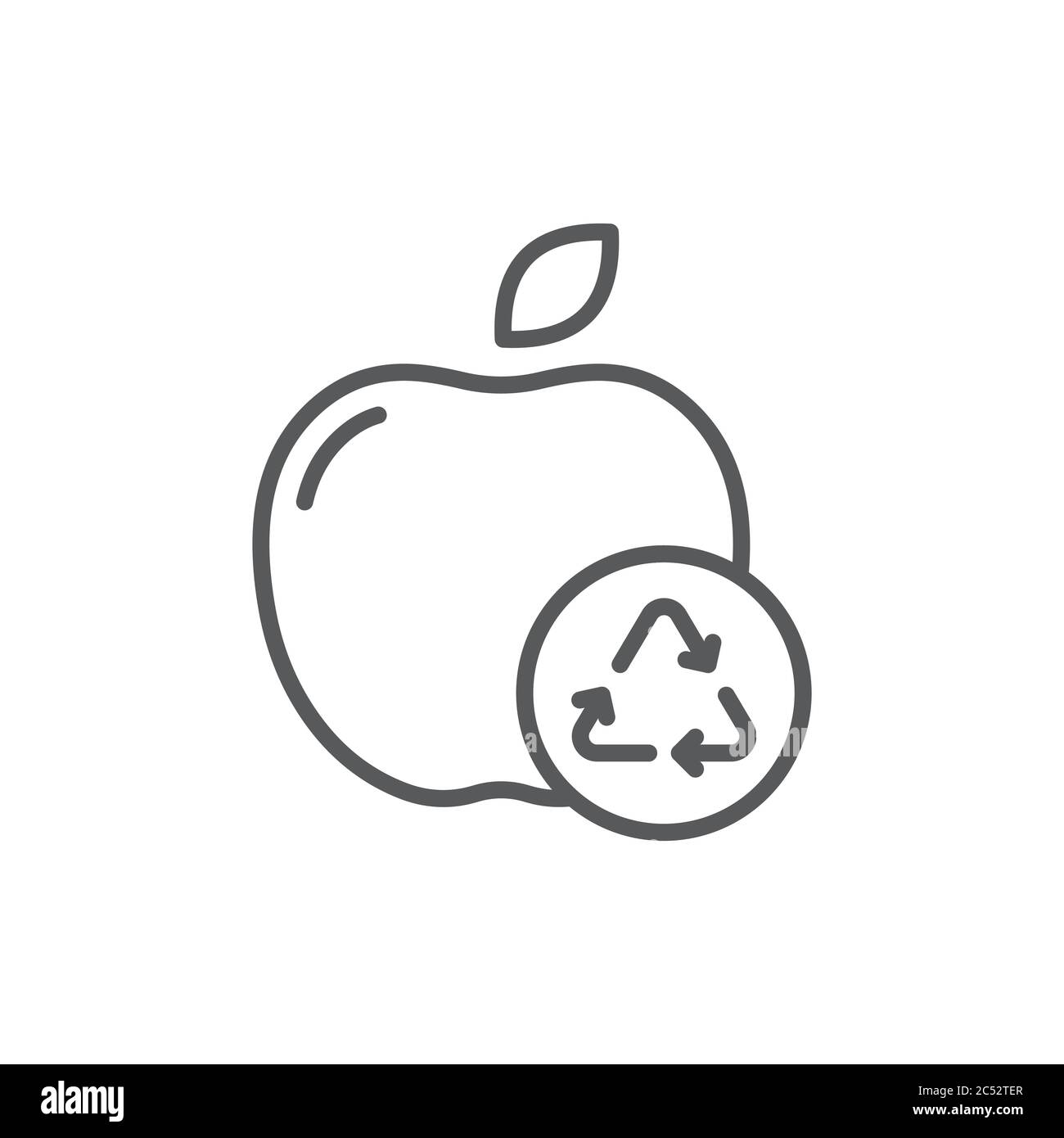 Recycling organic food vector icon symbol isolated on white background ...