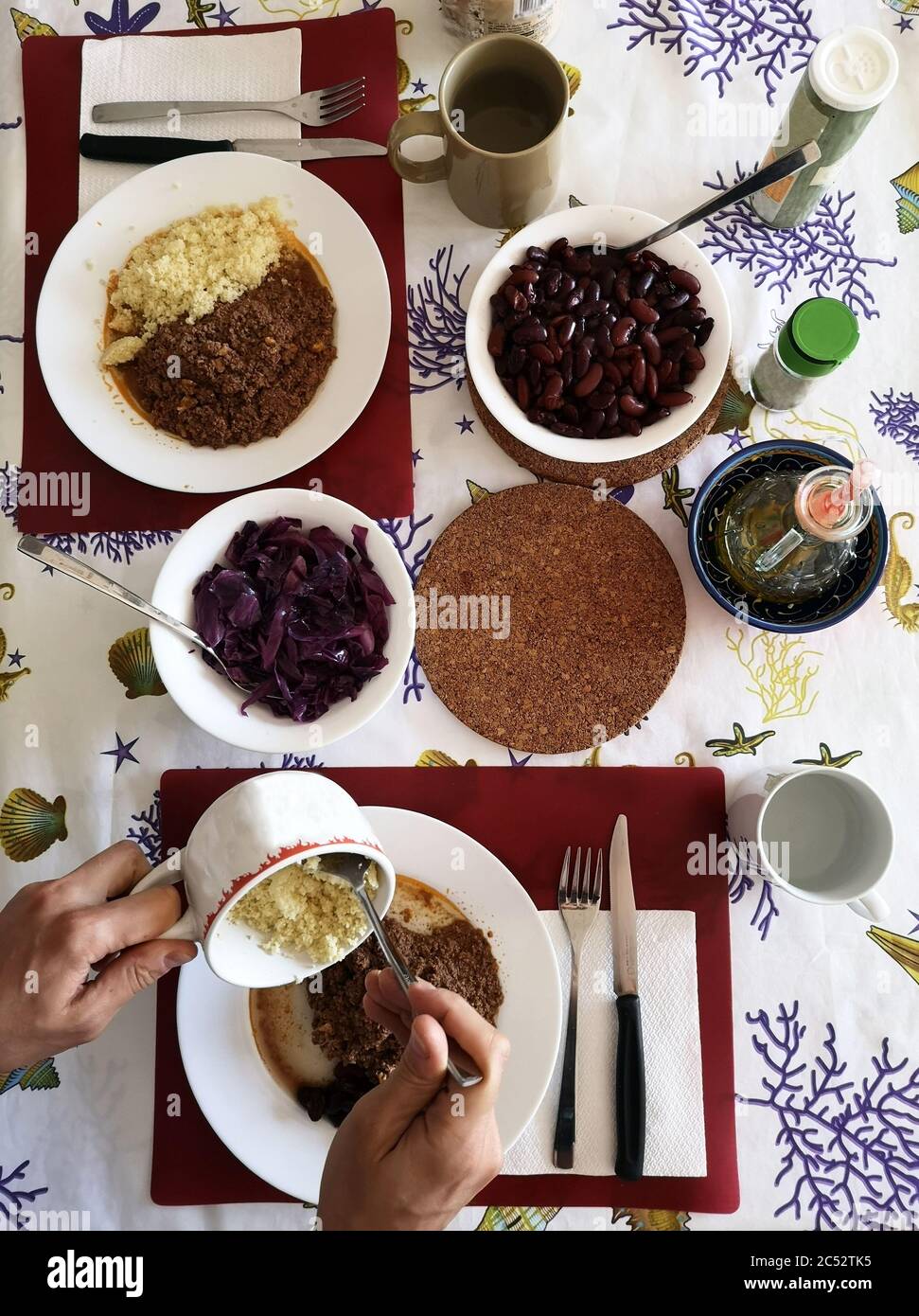 Man eating a traditional home made Moroccan dinner Stock Photo - Alamy