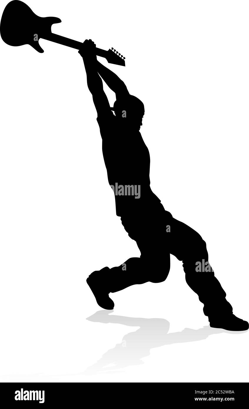 Musician Guitarist Silhouette Stock Vector Image & Art - Alamy