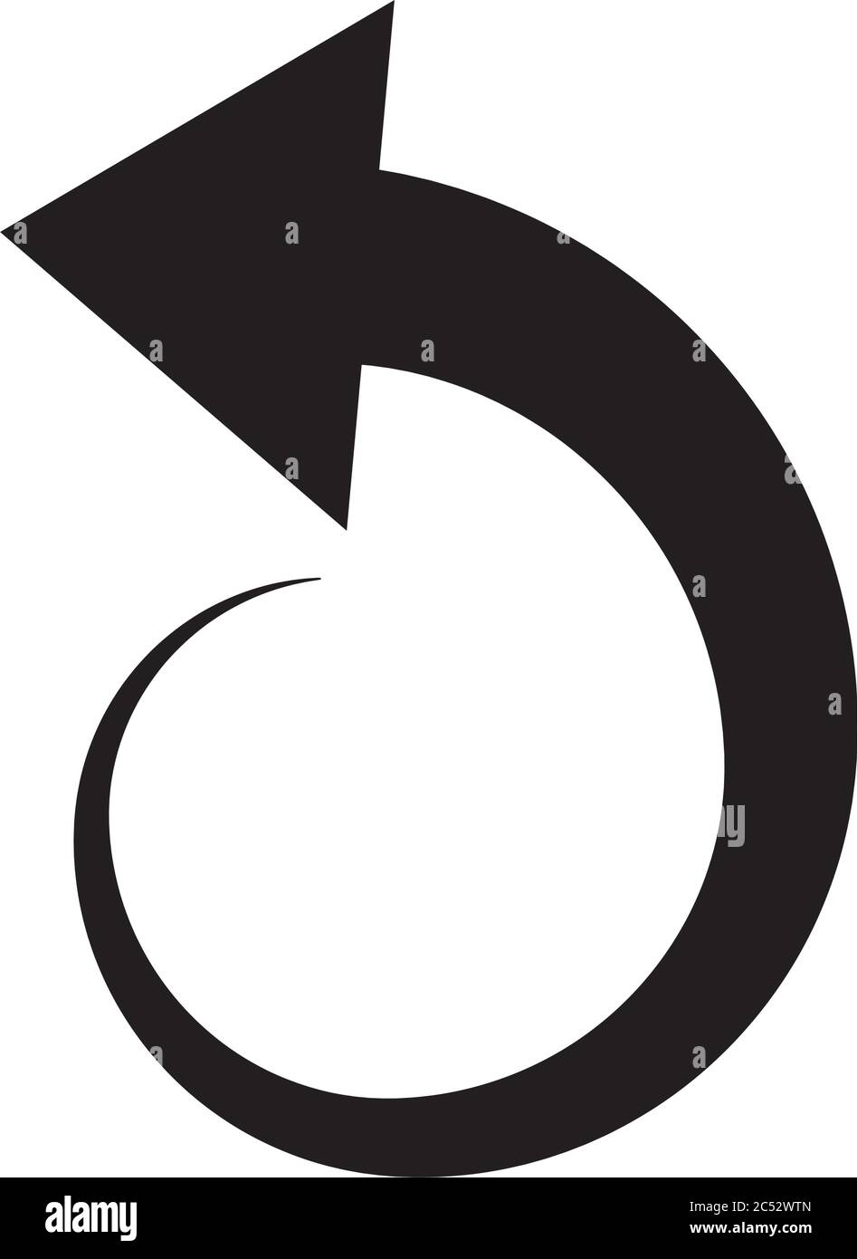 flexible arc arrow icon over white background, silhouette style, vector ...