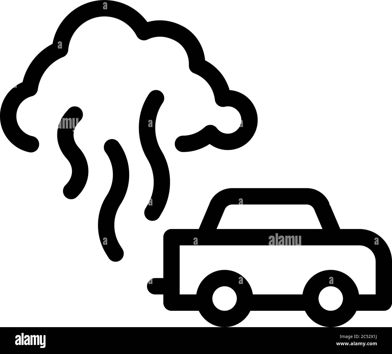 car smog smoke icon vector outline illustration Stock Vector Image ...