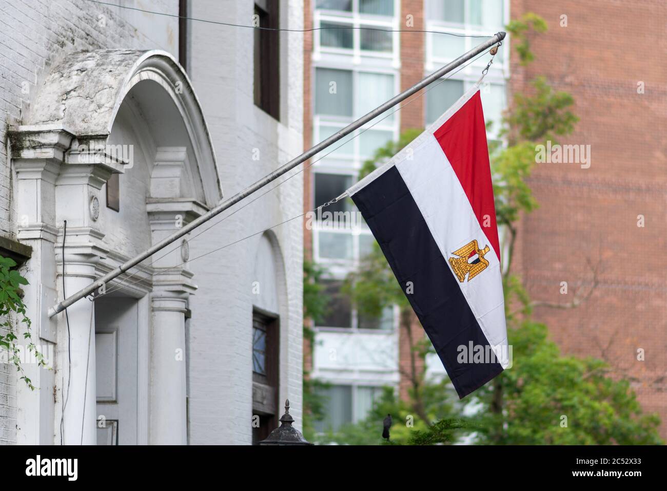 Egyptian Flag hanging outside of the Egyptian Cultural & Educational ...