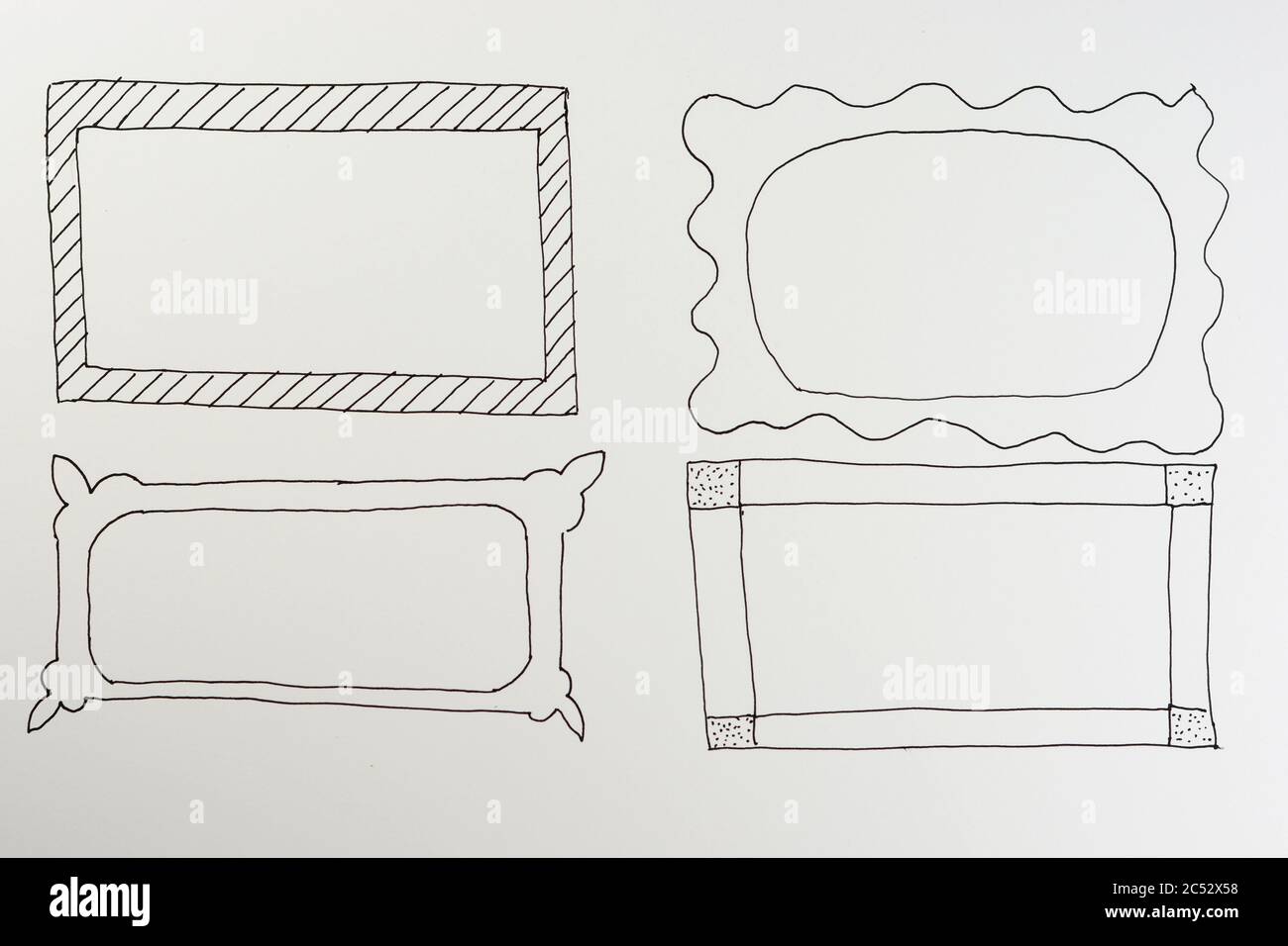 Drawing of frames on white paper Stock Photo - Alamy