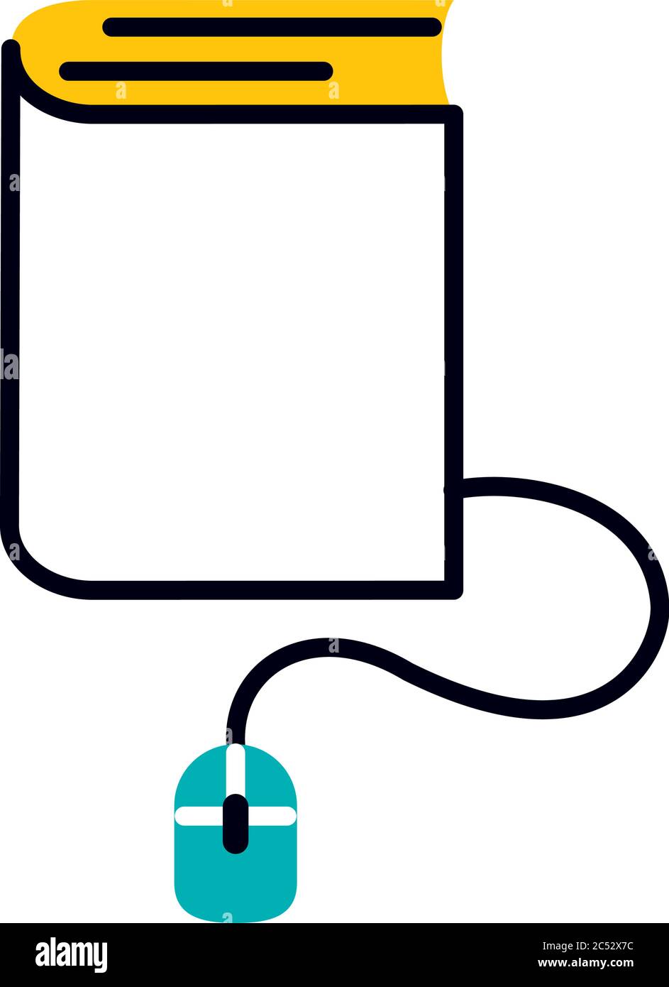 education online concept, academic book with mouse device icon over ...