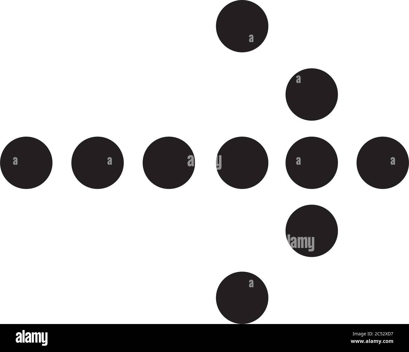 dotted right arrow icon over white background, silhouette style, vector ...