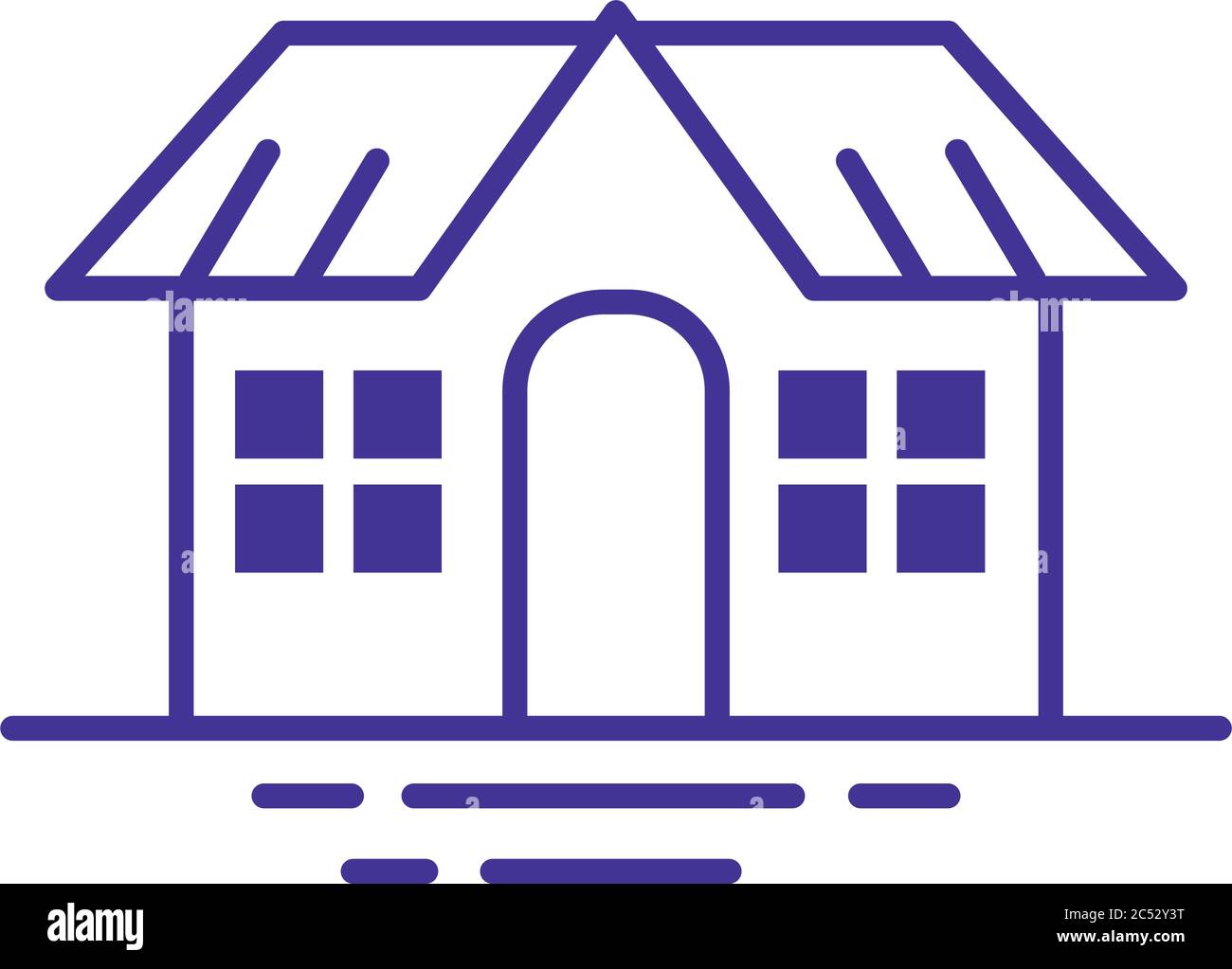 house front facade line style icon vector illustration design Stock ...