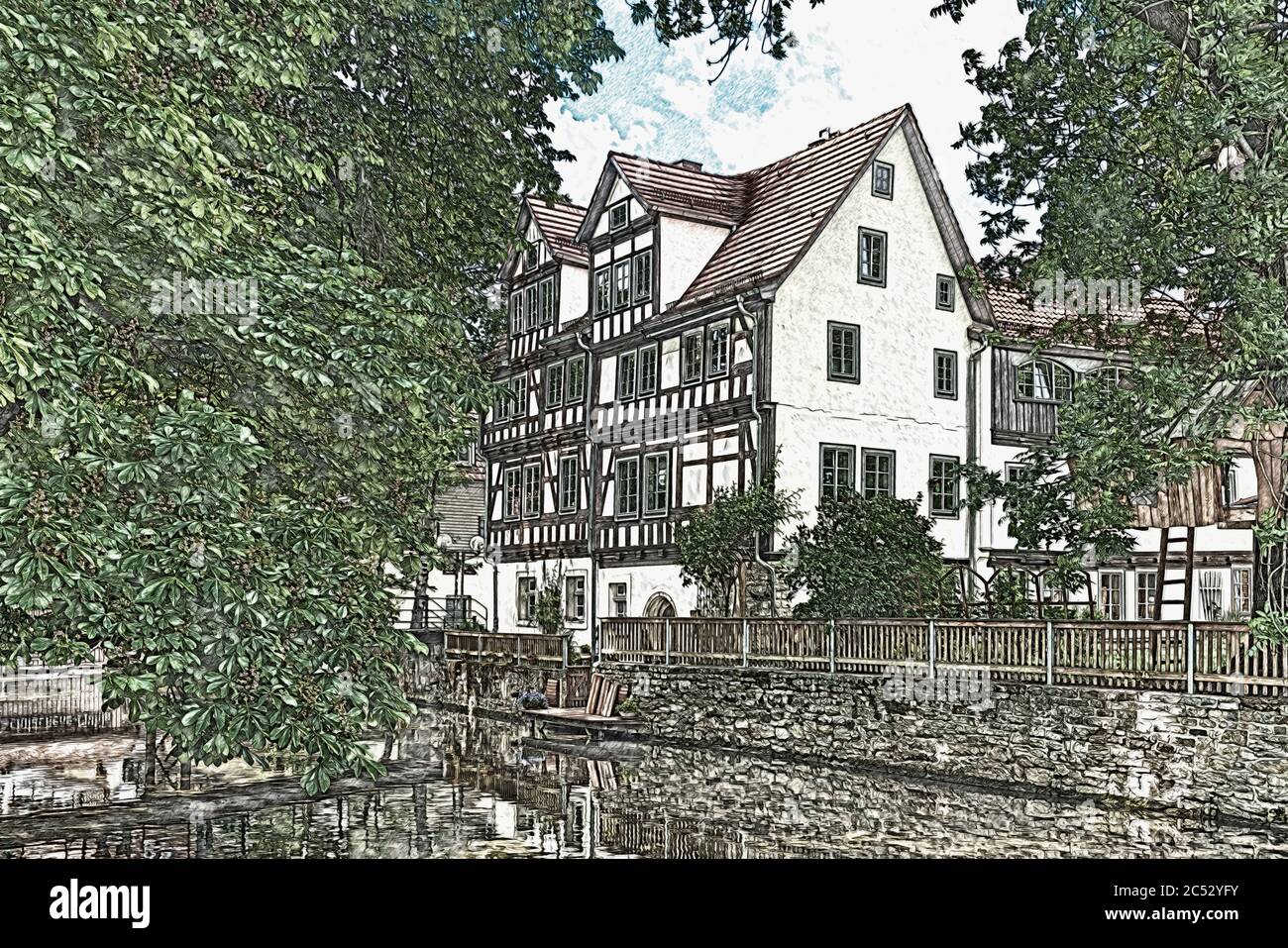 The half-timbered house zum Roten Hirschen and zu den kleinen Füchsen ...